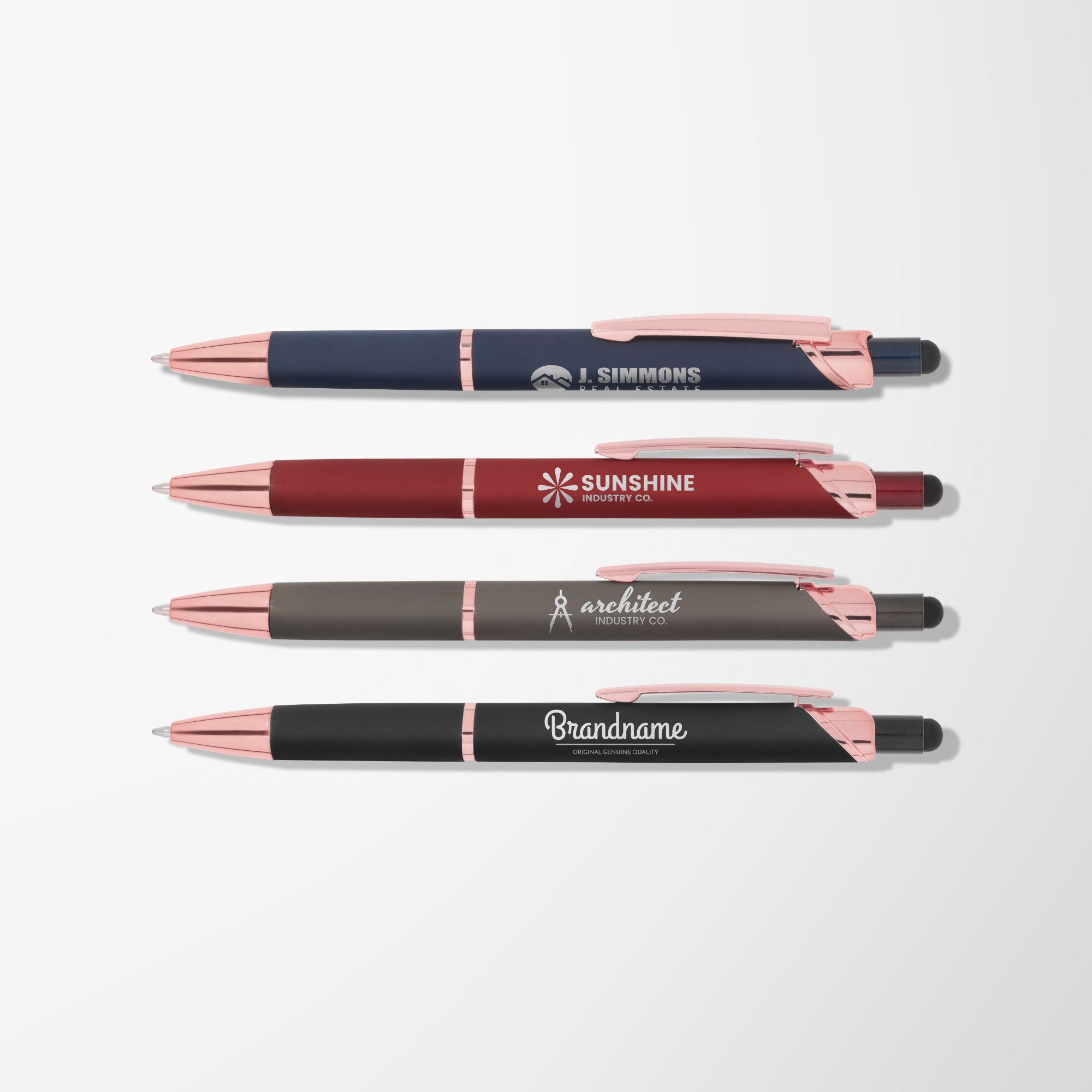 Custom Triangle Viera Pen with Rose Gold Trim | Pens.com