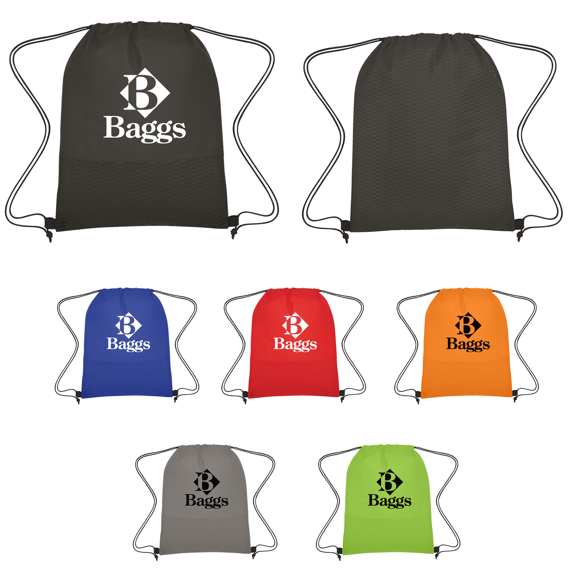 Custom Wave-Patterned Drawstring Bag | Pens.com