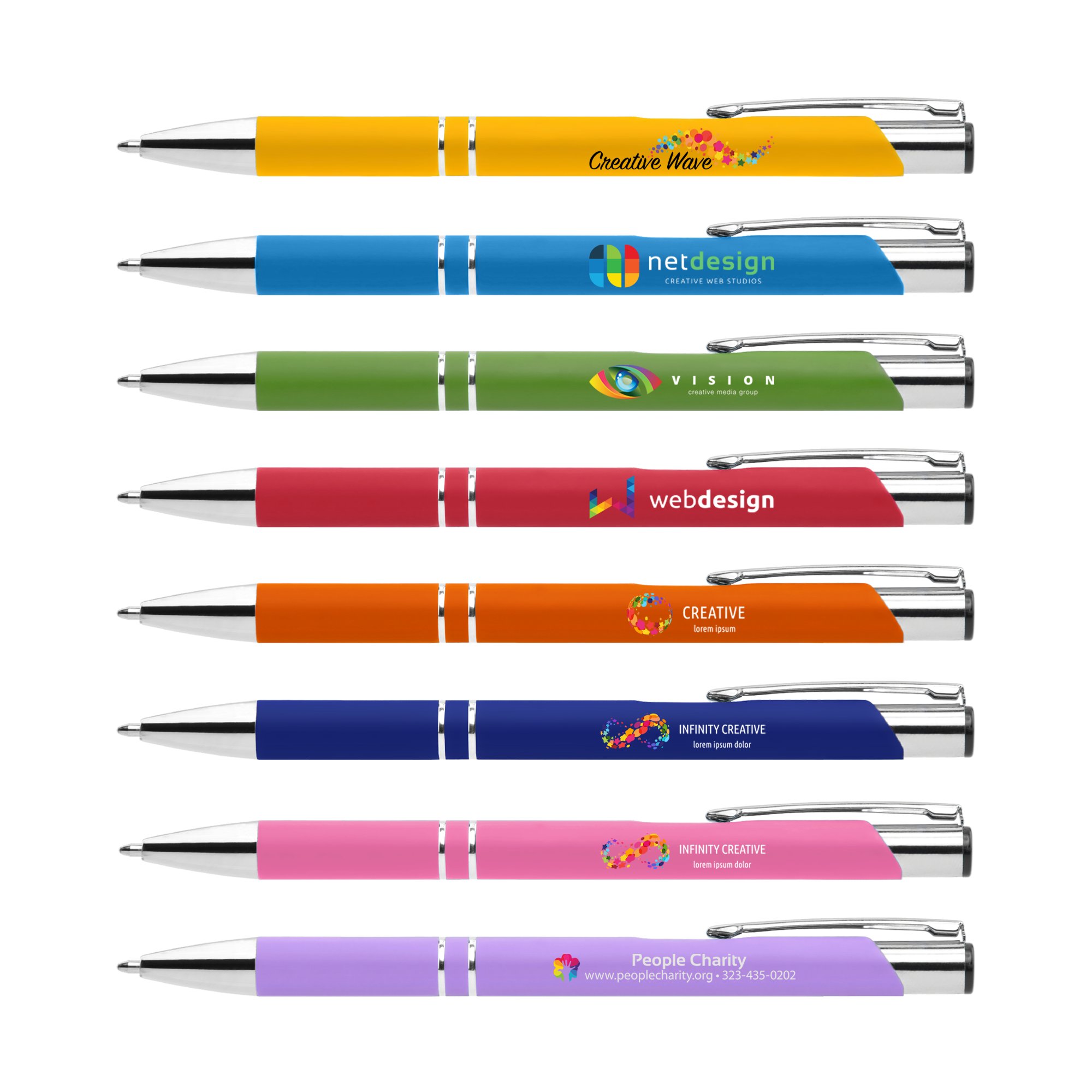 Promotional Full Colour Inkjet Bright Soft Touch Paragon Pen with Logo ...