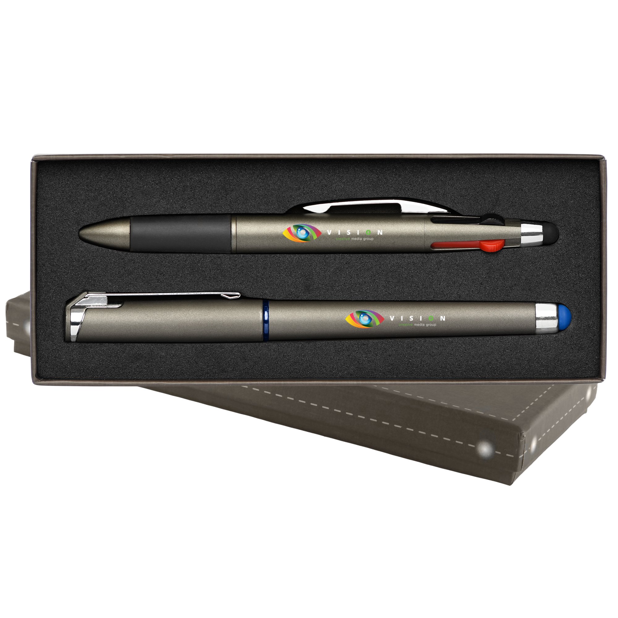 Custom Accent Gelebration™ Gel Pen & Lucina 4-Ink Pen Gift Set | Pens.com