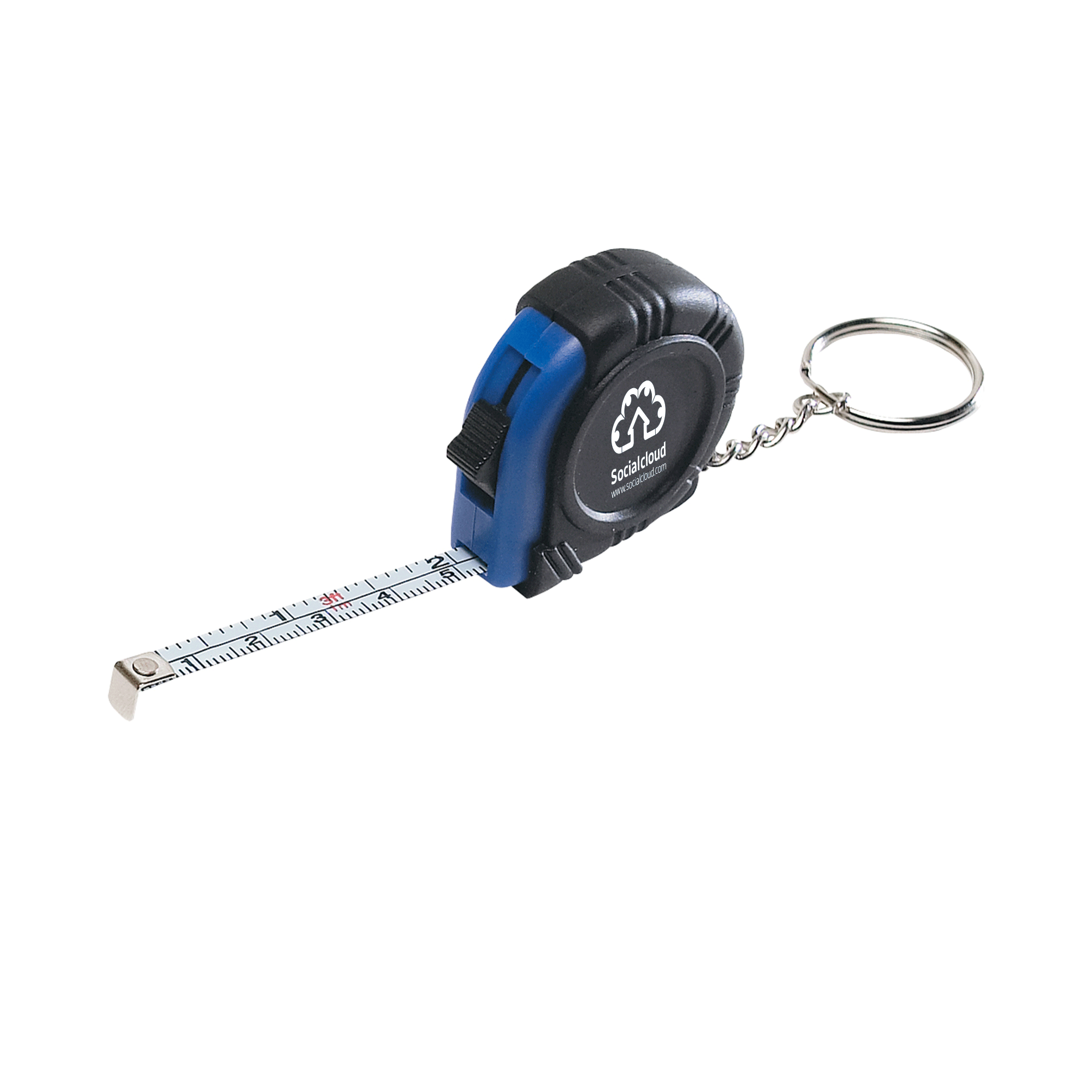 Custom Rubber Tape Measure Key Tag with Laminated Label | Pens.com