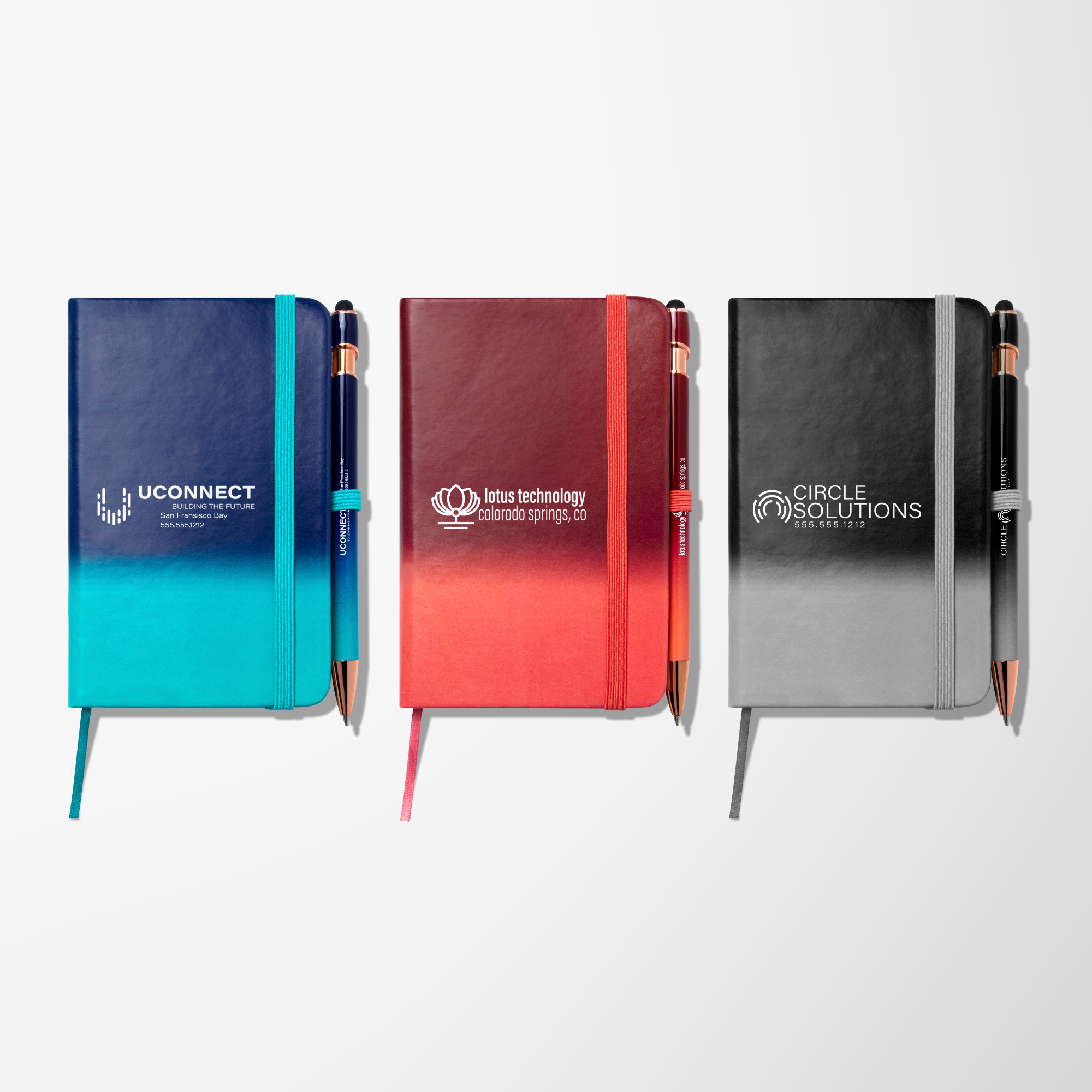 Custom 3.5"x 5.5" Ombré Notebook & Pen Set | Pens.com