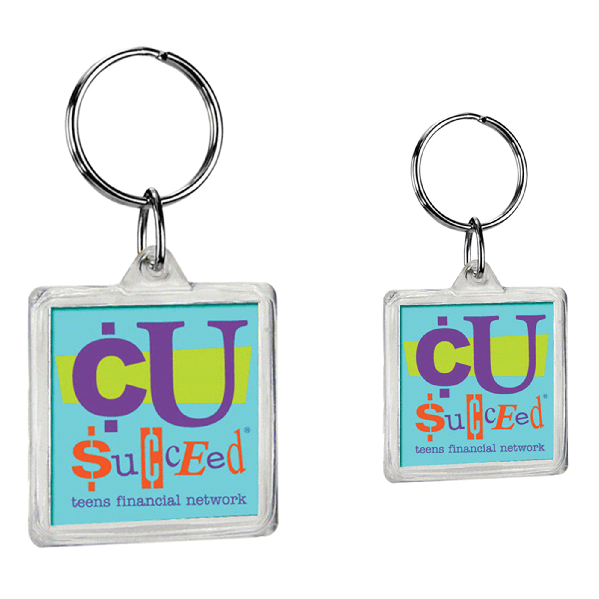 Custom Square Crystal Key Tag | Pens.com