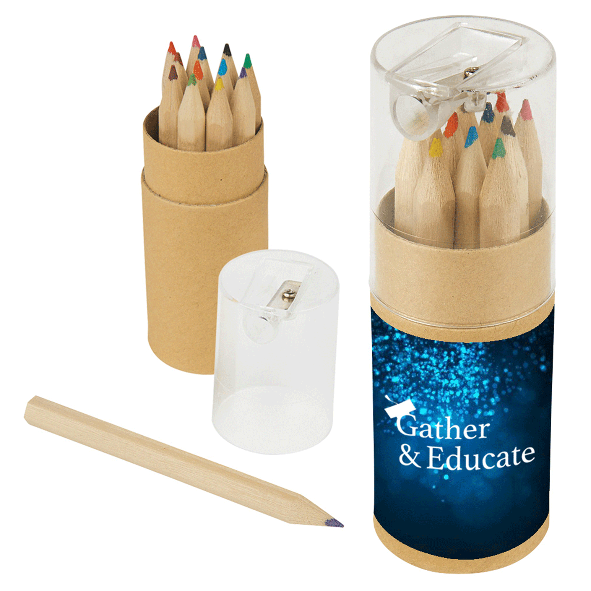 Custom 12-Piece Colored Pencils Tube With Sharpener | Pens.com