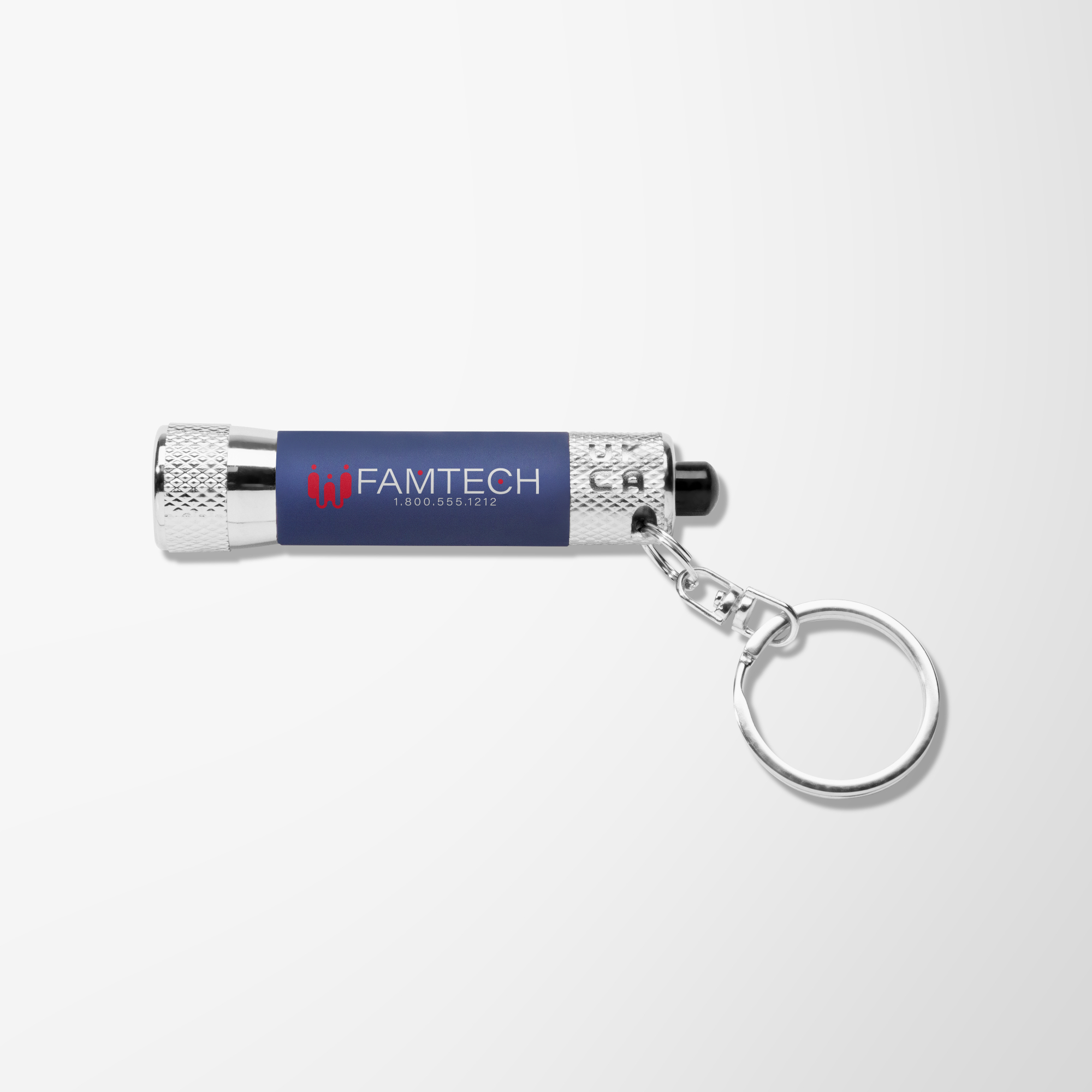 Custom Soft Touch Flashlight Key Chain-Full Color Inkjet | Pens.com