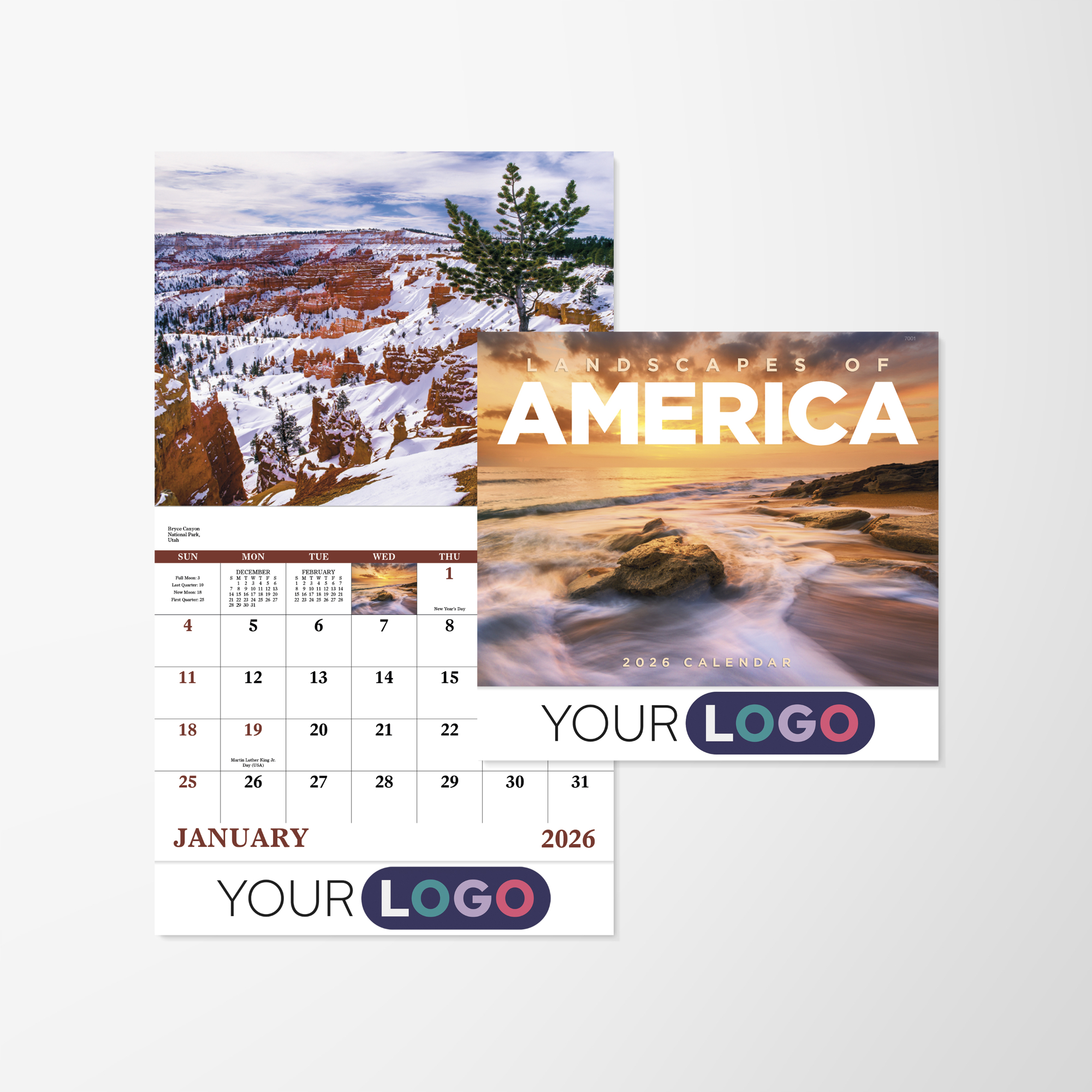 Custom GoodValue™ Landscapes of America Calendar (Stapled) | Pens.com