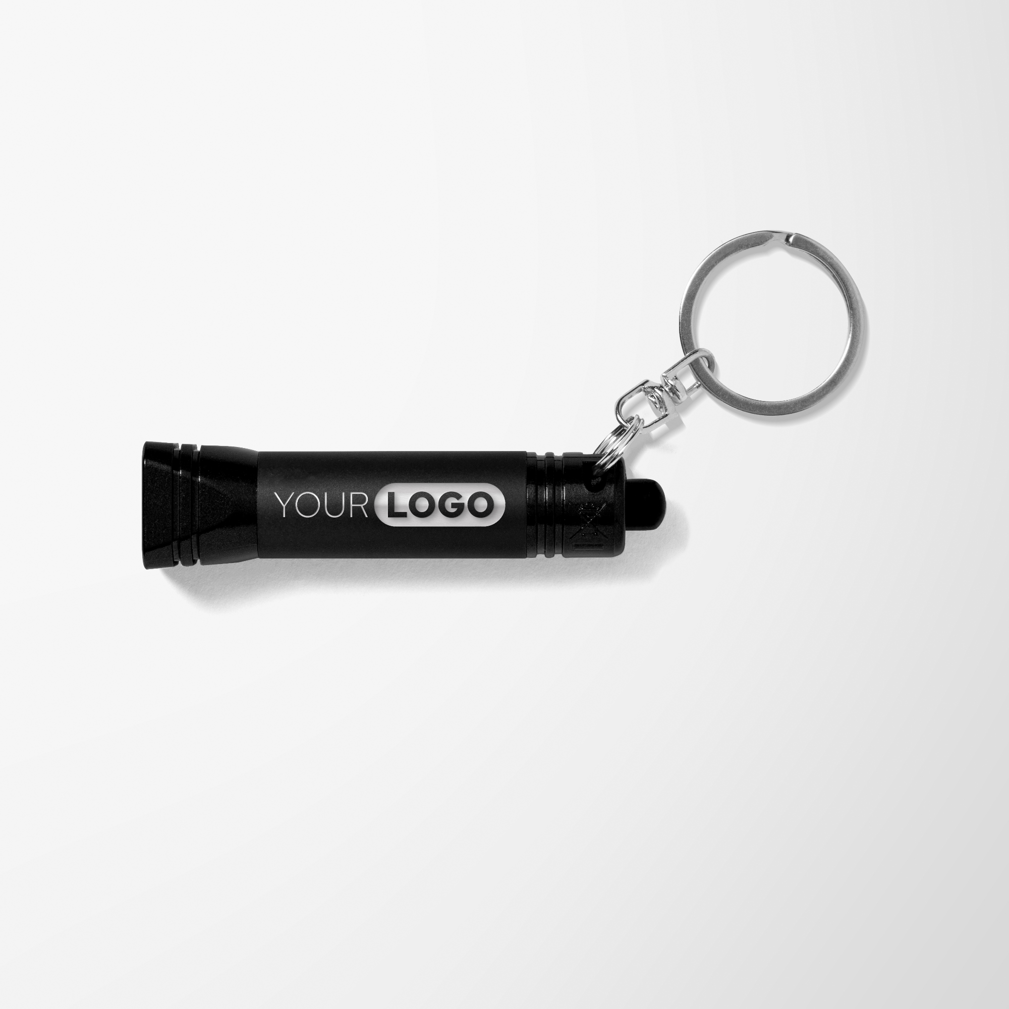 Custom Lia Monochrome Soft Touch 3 LED Flashlight Keychain | Pens.com