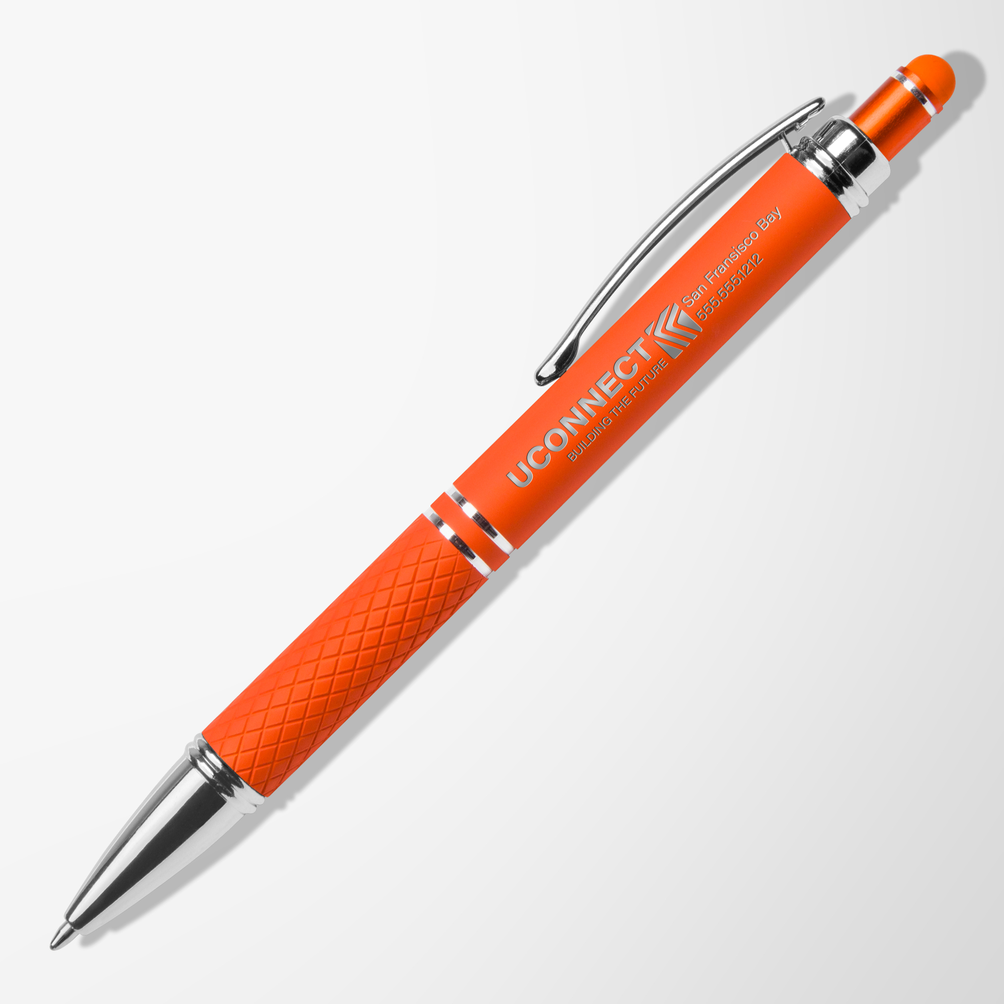 Personalise Bright Soft Touch Diamond Stylus Pen with Text | Pens.com