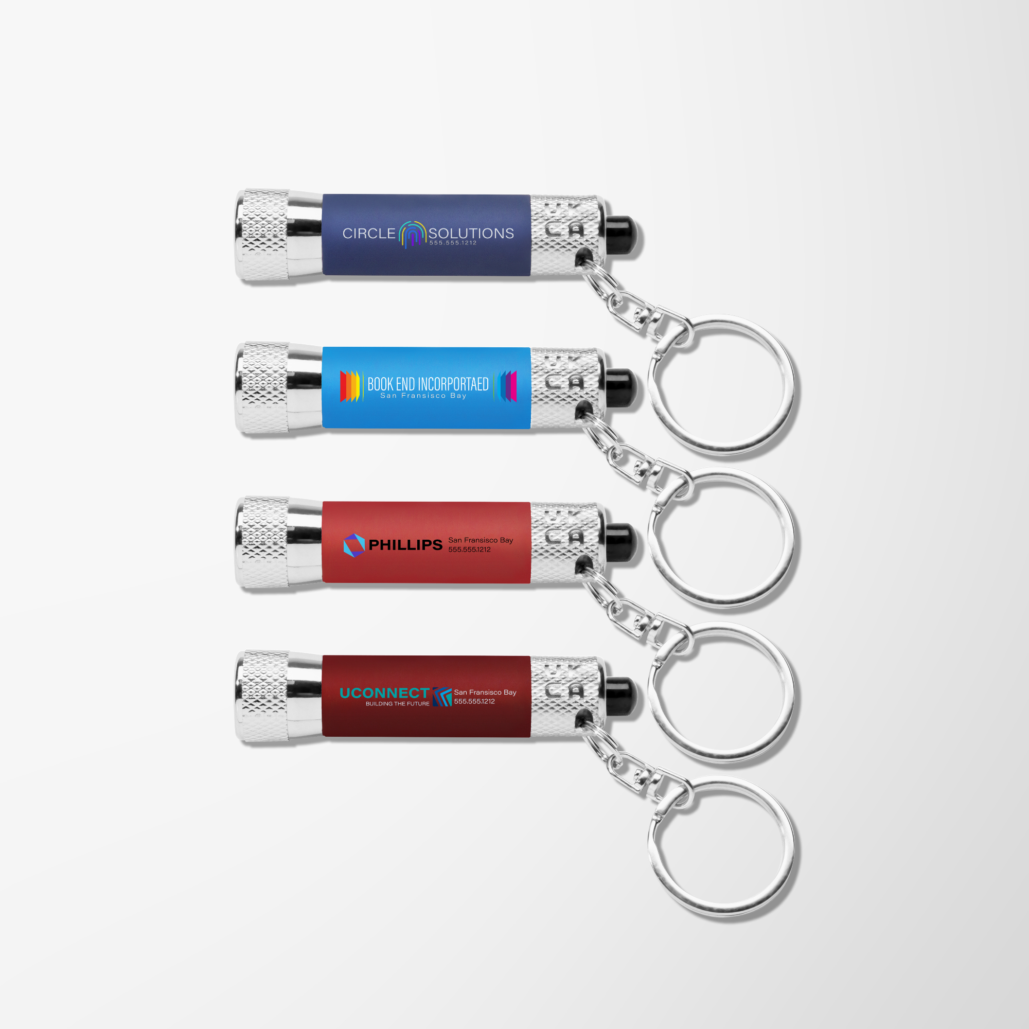 Custom Soft Touch Flashlight Key Chain-Full Color Inkjet | Pens.com
