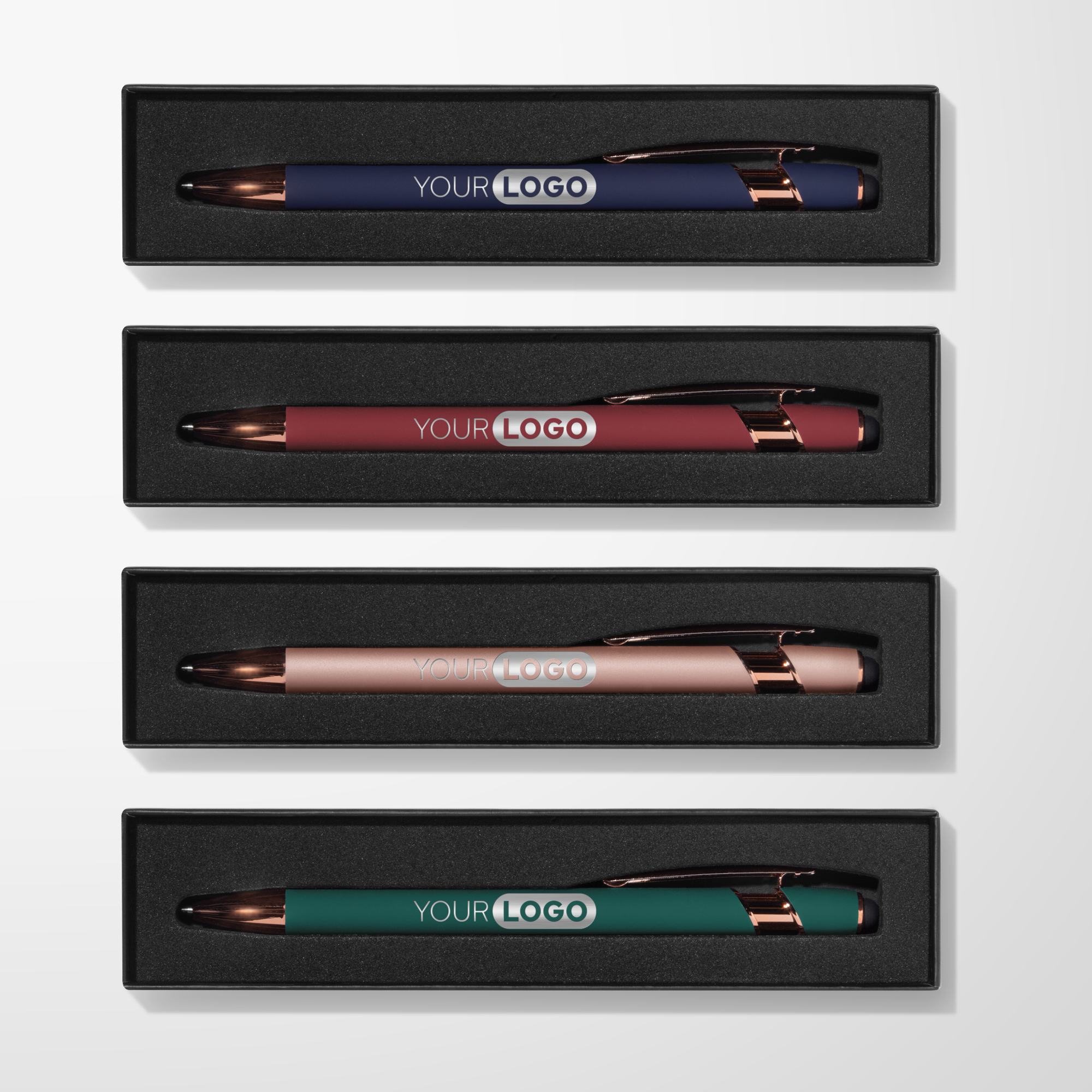 Custom Engraved Alpha Pen with Rose Gold Trim in Thank You Box | Pens.com