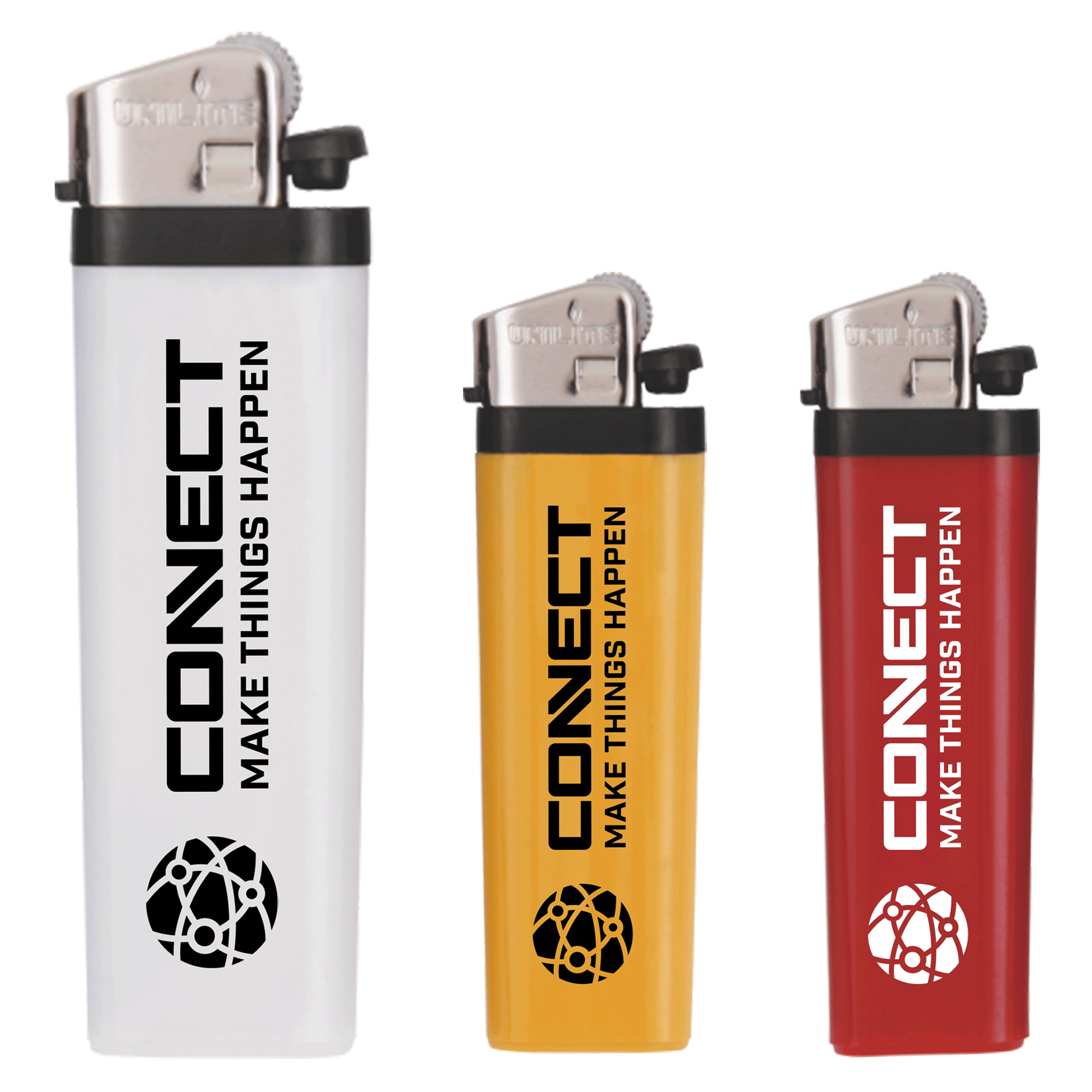 Promoverende Unilite® lighter i farve med logo | Pens.com