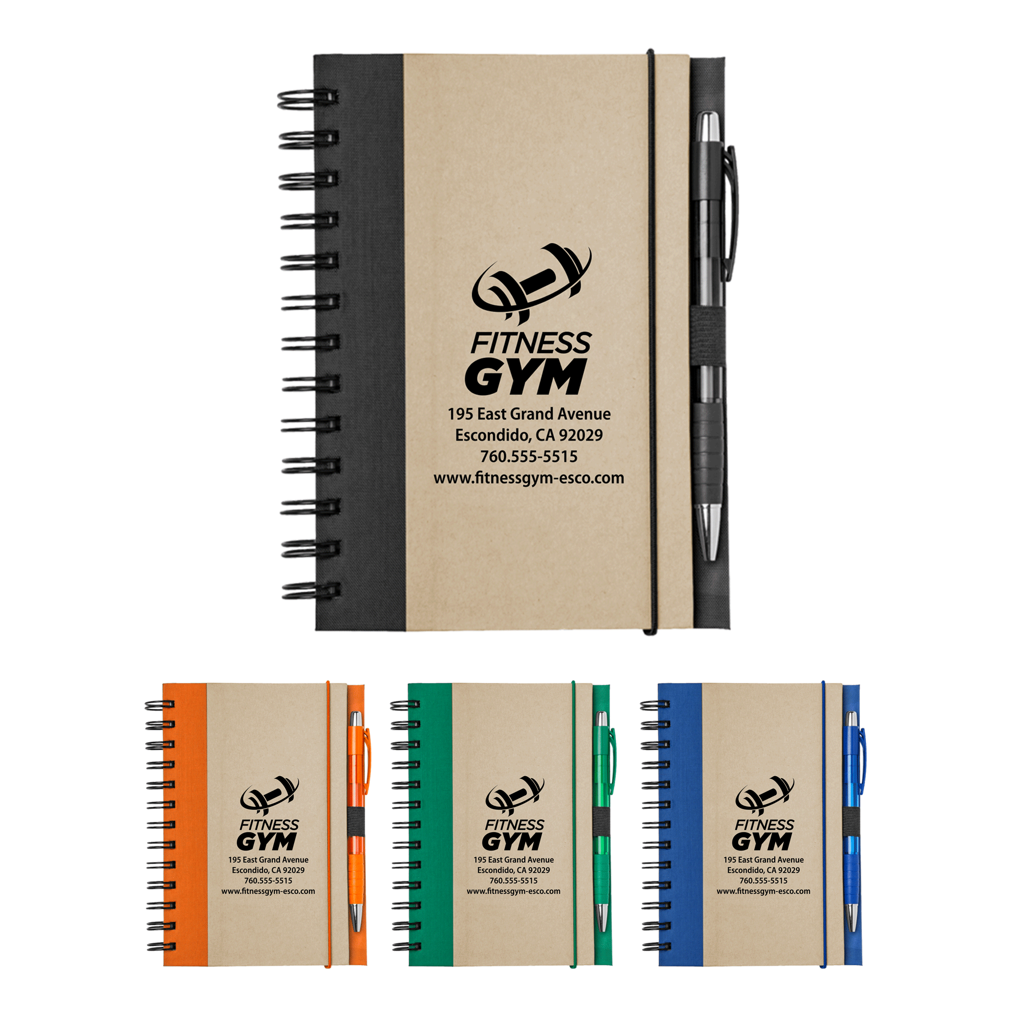 Custom Recycled Color Spine Spiral Notebook Set | Pens.com