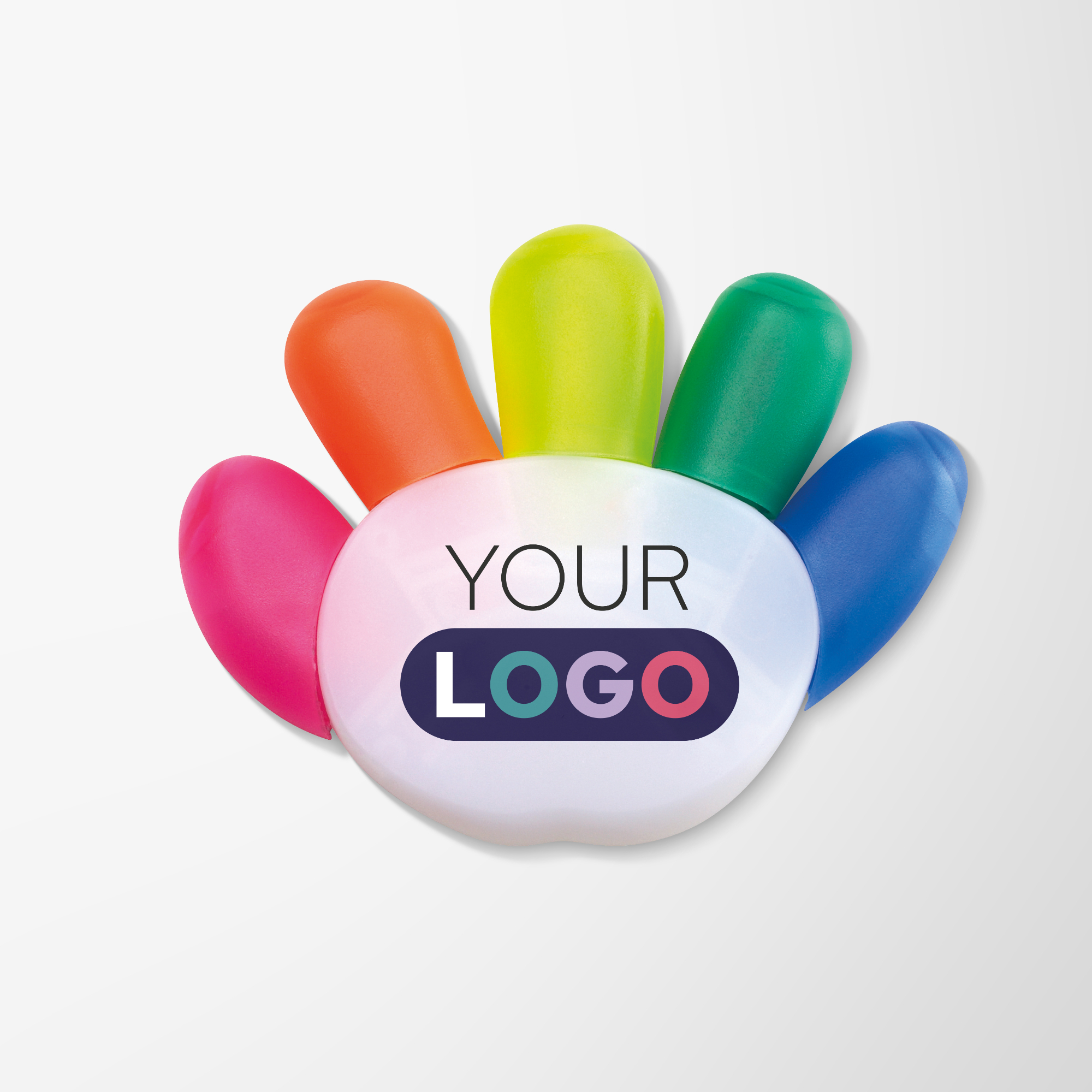 Promotional Full Colour Handy 5-Highlighter Set with Logo | Pens.com