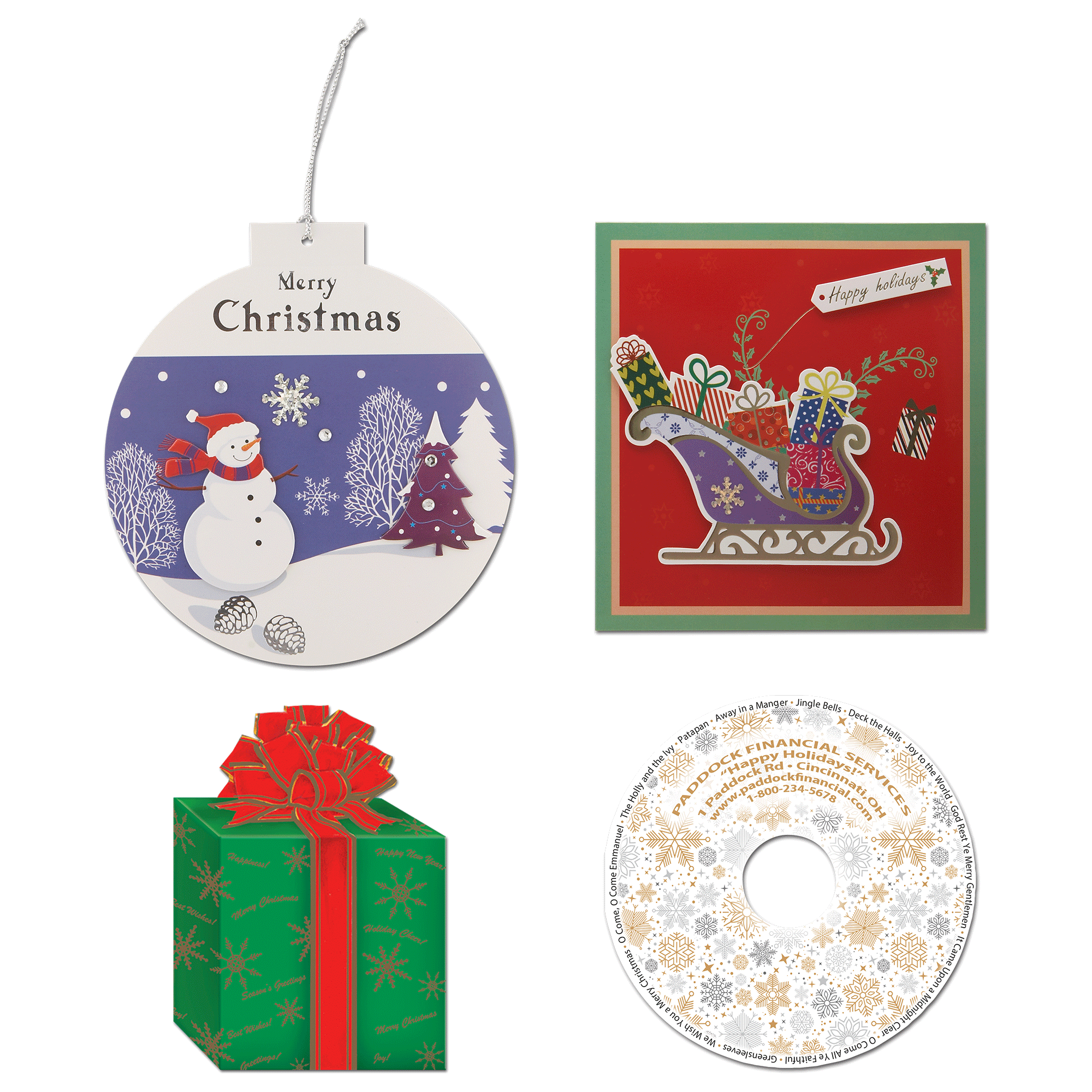 Custom Merry Christmas Card Assortment with CD | Pens.com