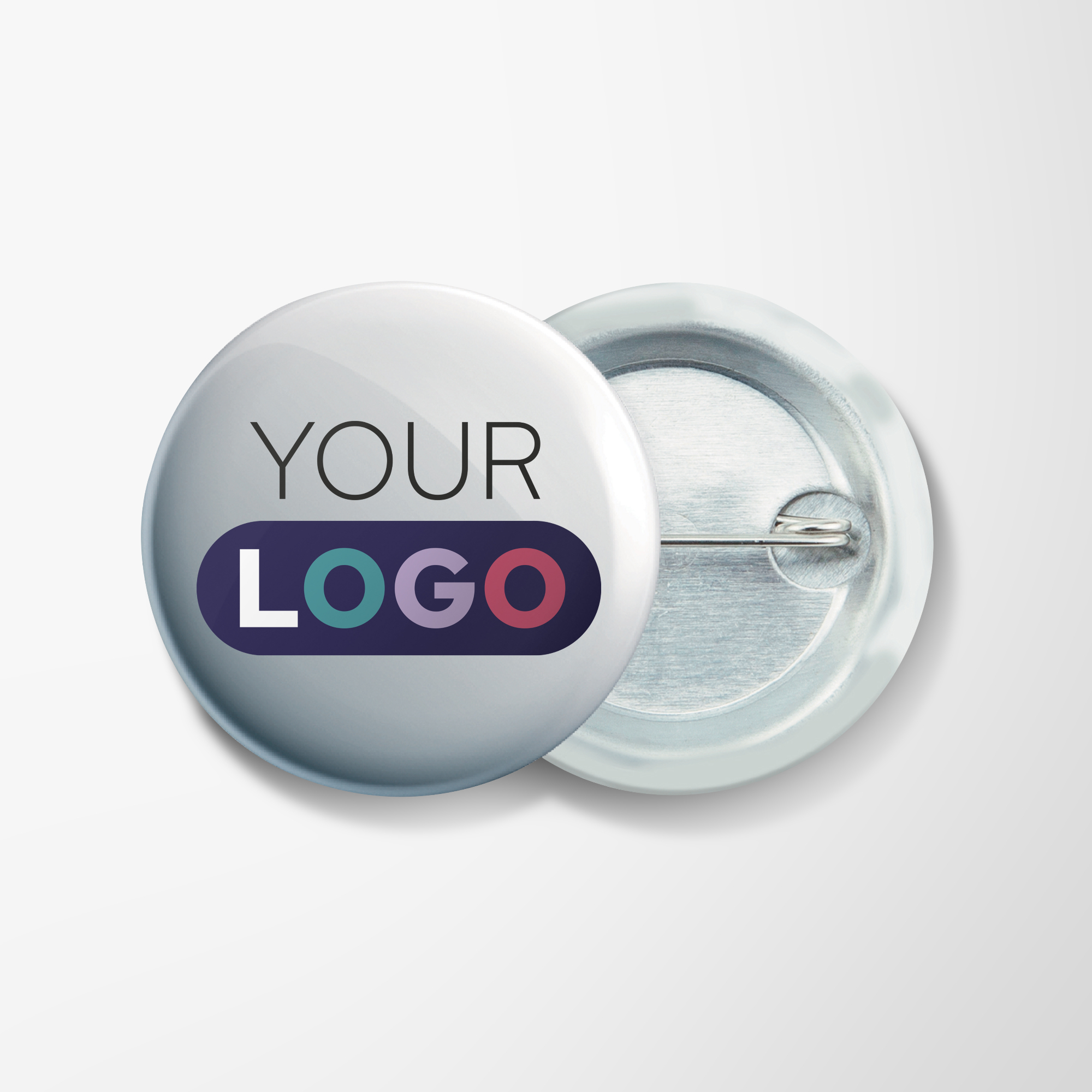 Promotional Full Colour Memento 75mm Pin Badge with Logo | Pens.com
