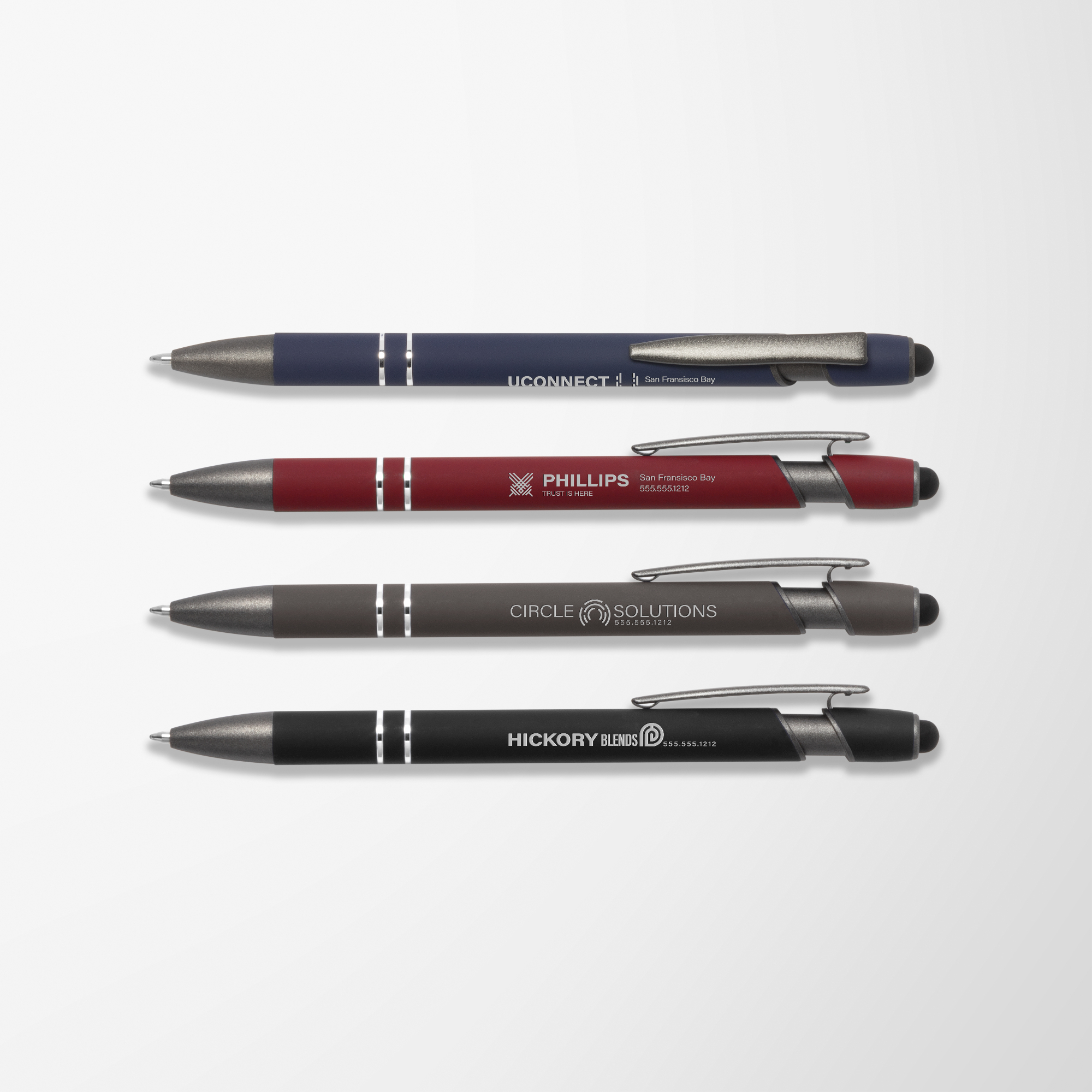 Custom Engraved Alpha Stylus Pen with Gunmetal Trim | Pens.com