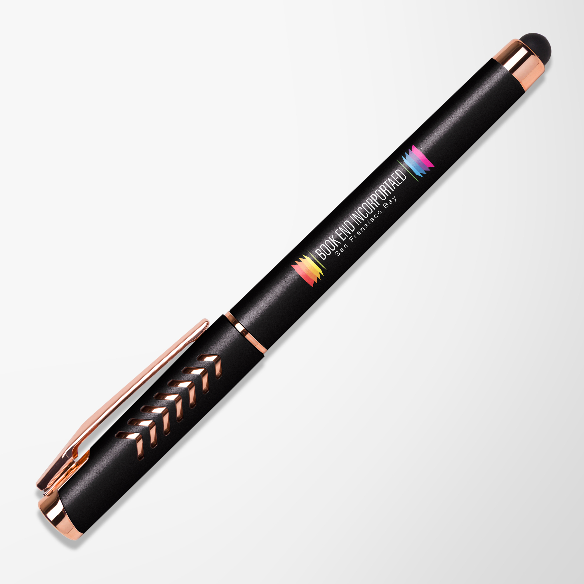 Custom Full Colour Hughes Stylus Pen with Chevron Cap | Pens.com CA