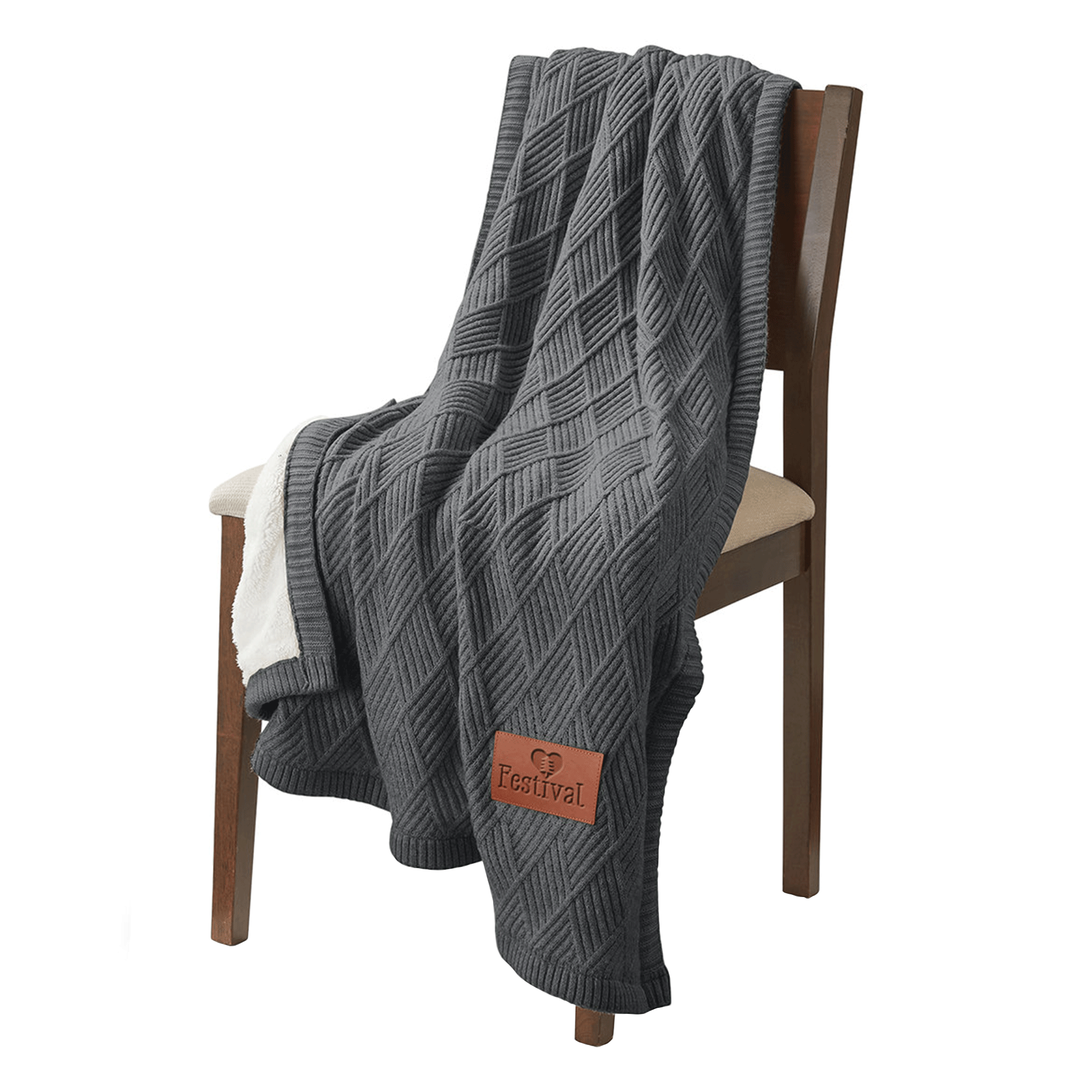 Custom Debossed Leeman™ Trellis Knit Blanket | Pens.com