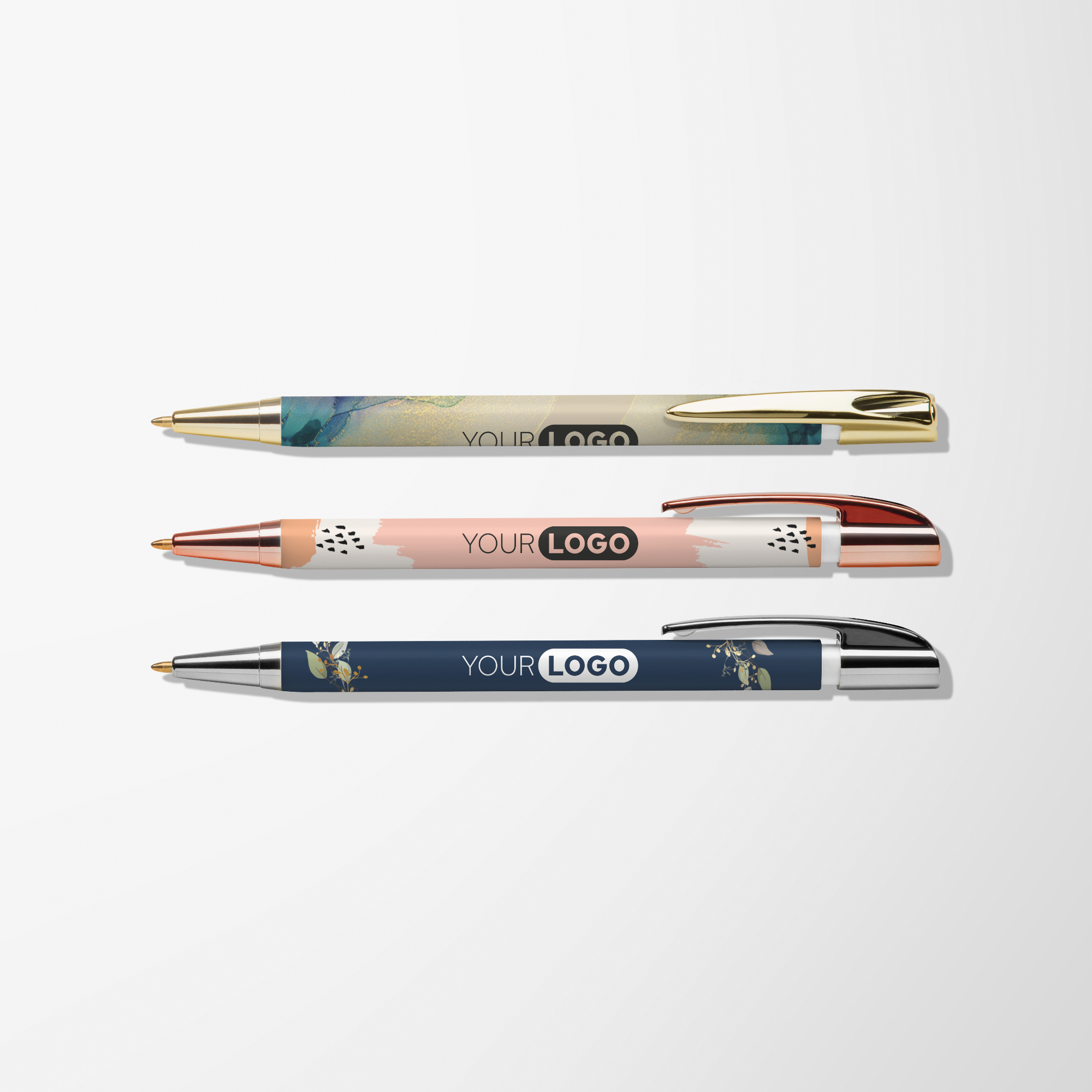 Custom Design Wrap Colorama Pen with Metallic Trim | Pens.com