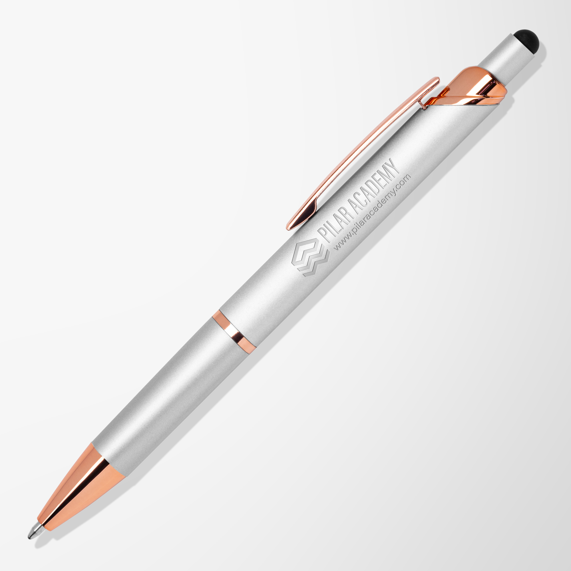 Custom Engraved Mineral Triangle Viera Pen with Rose Gold Trim | Pens.com