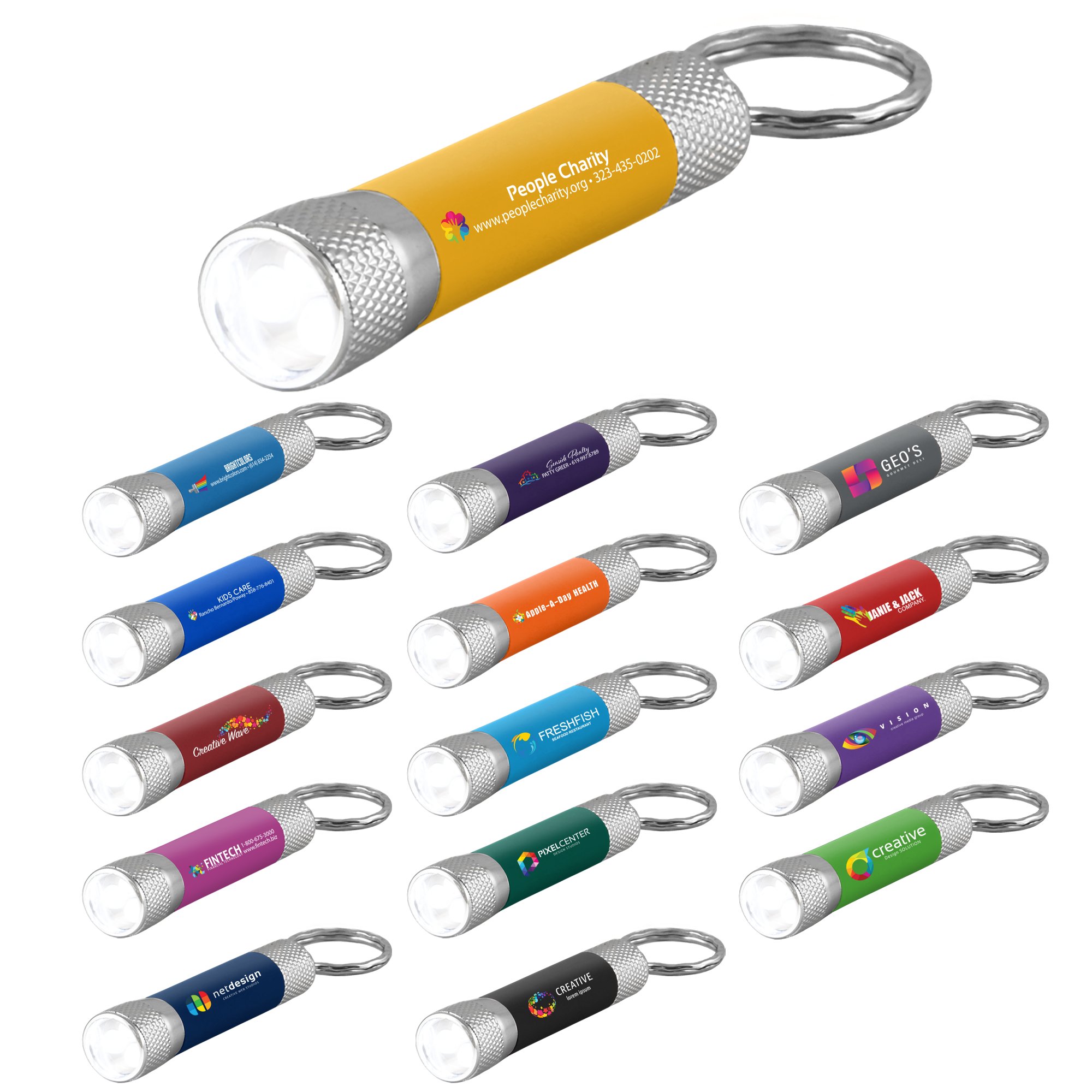 Custom Soft Touch Flashlight Key Chain-Full Color Inkjet | National Pen