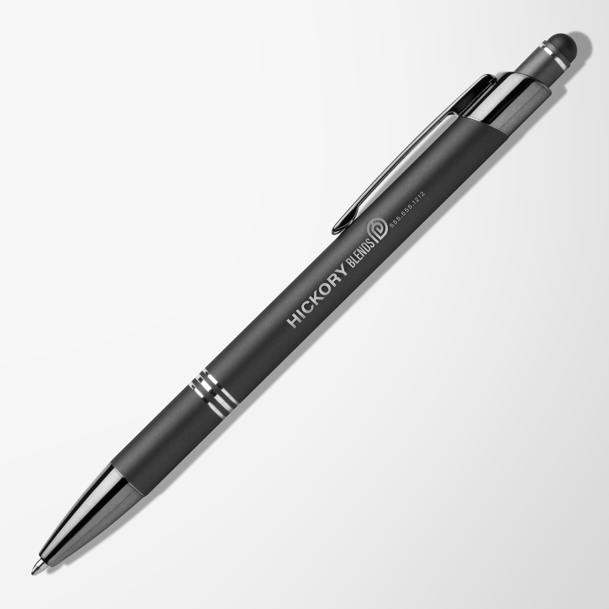 Egyedi Gravírozott, puha fogórésszel ellátott Ashby stylus toll céges ...