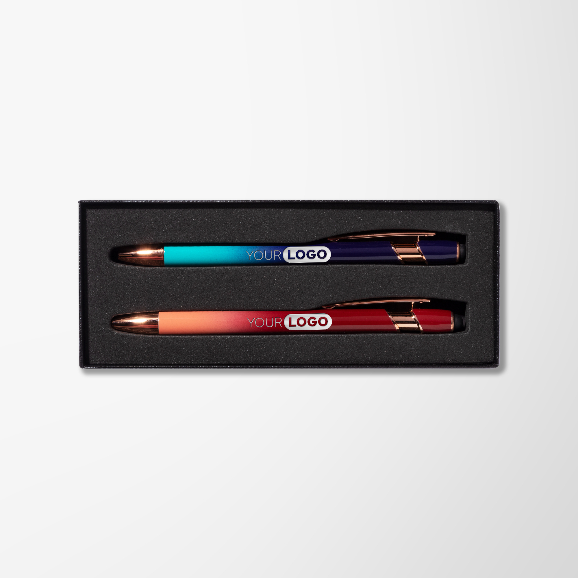 Custom Engraved Ombré Alpha Pen Gift Set in Window Box | Pens.com