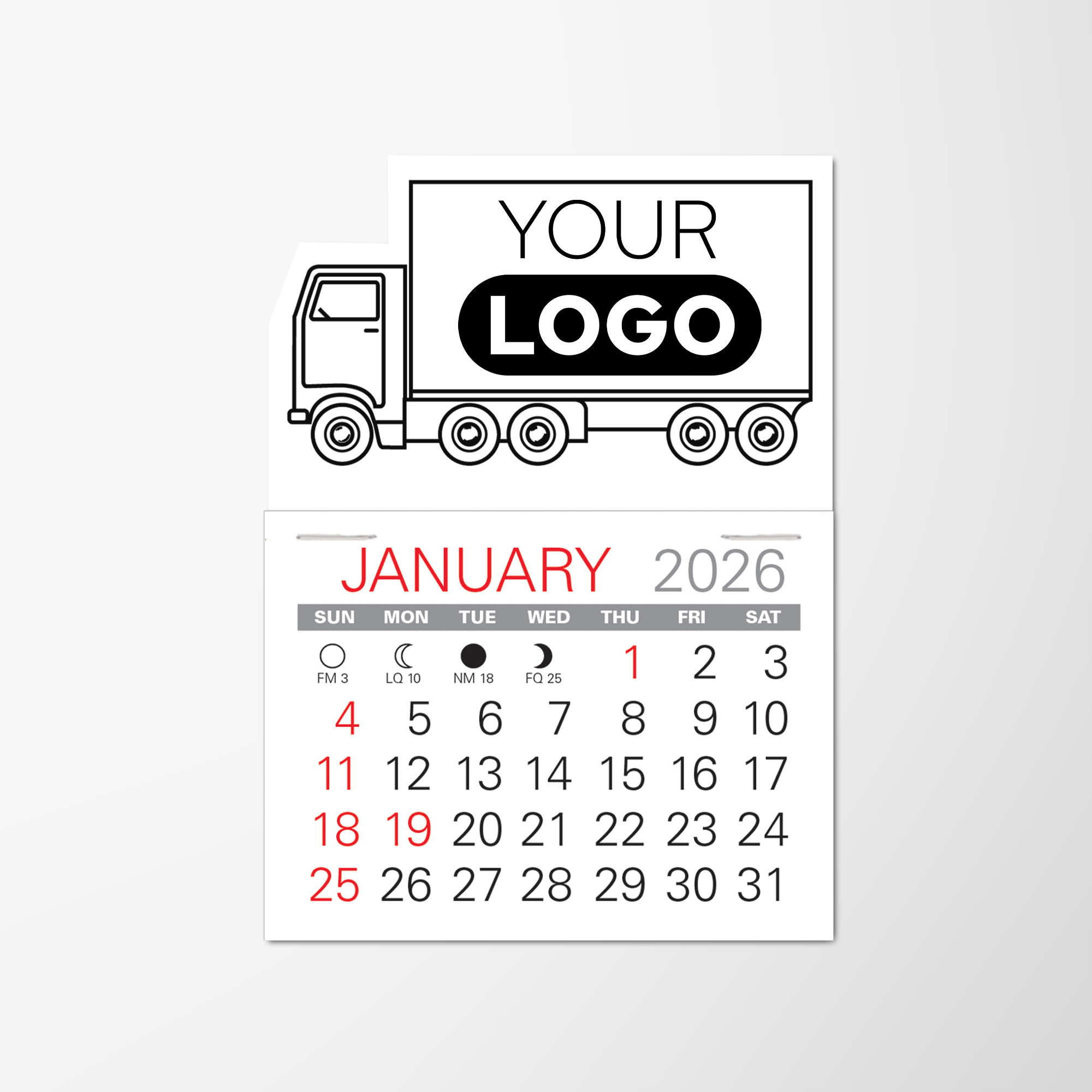 Custom Value Stick Calendar - Truck | Pens.com