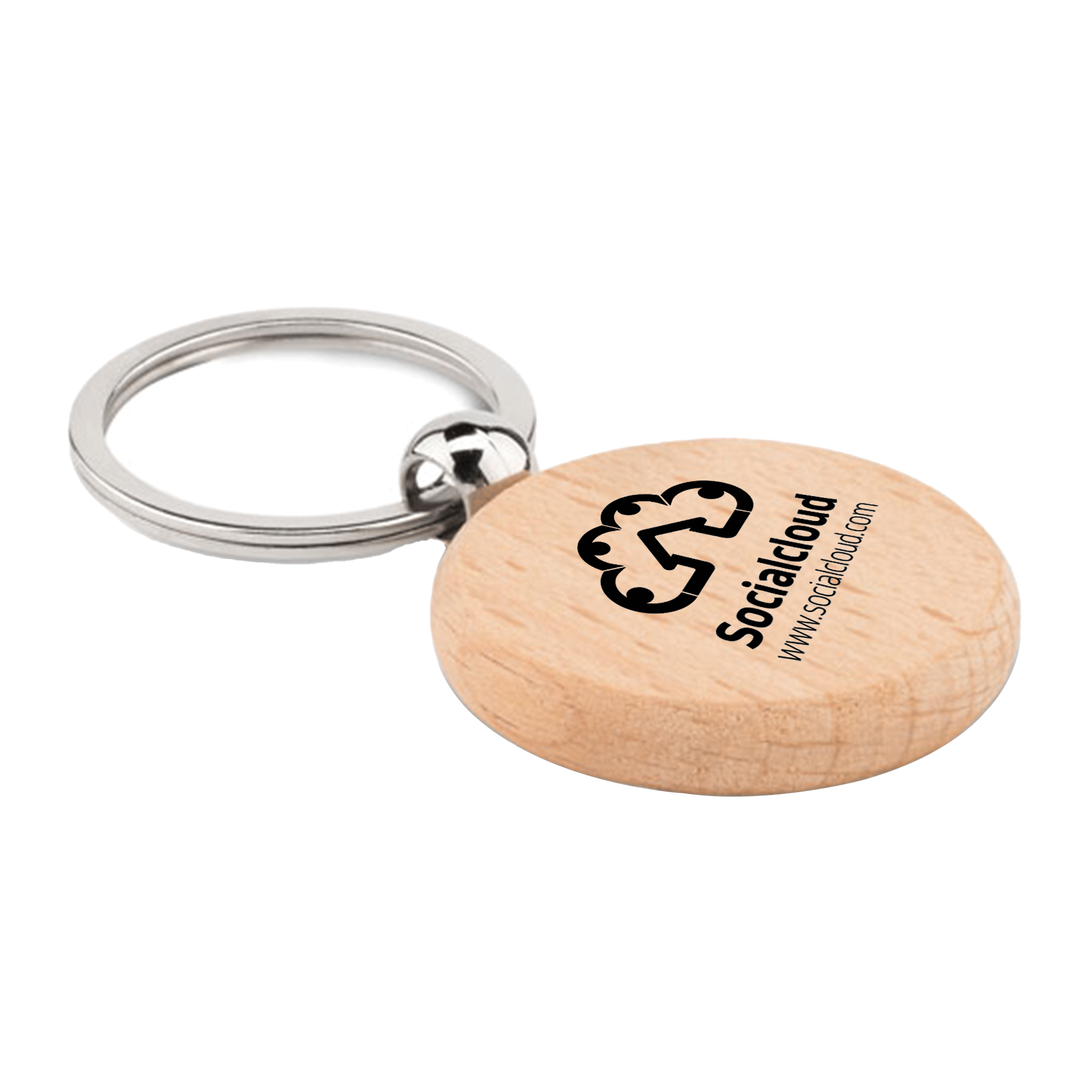 Promotional Toty Wood Round wooden key ring with Logo | Pens.com