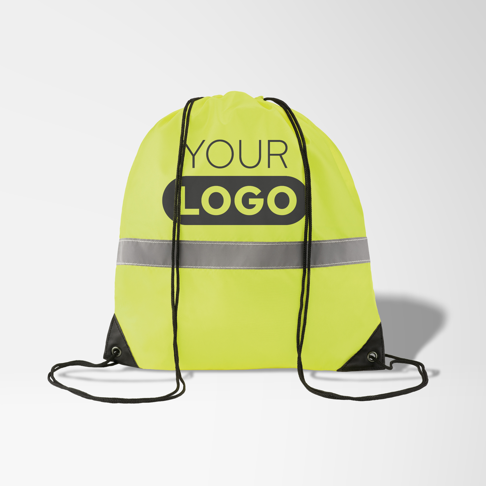 Promotional Drawstring Reflective Stripe Bag with Logo | Pens.com