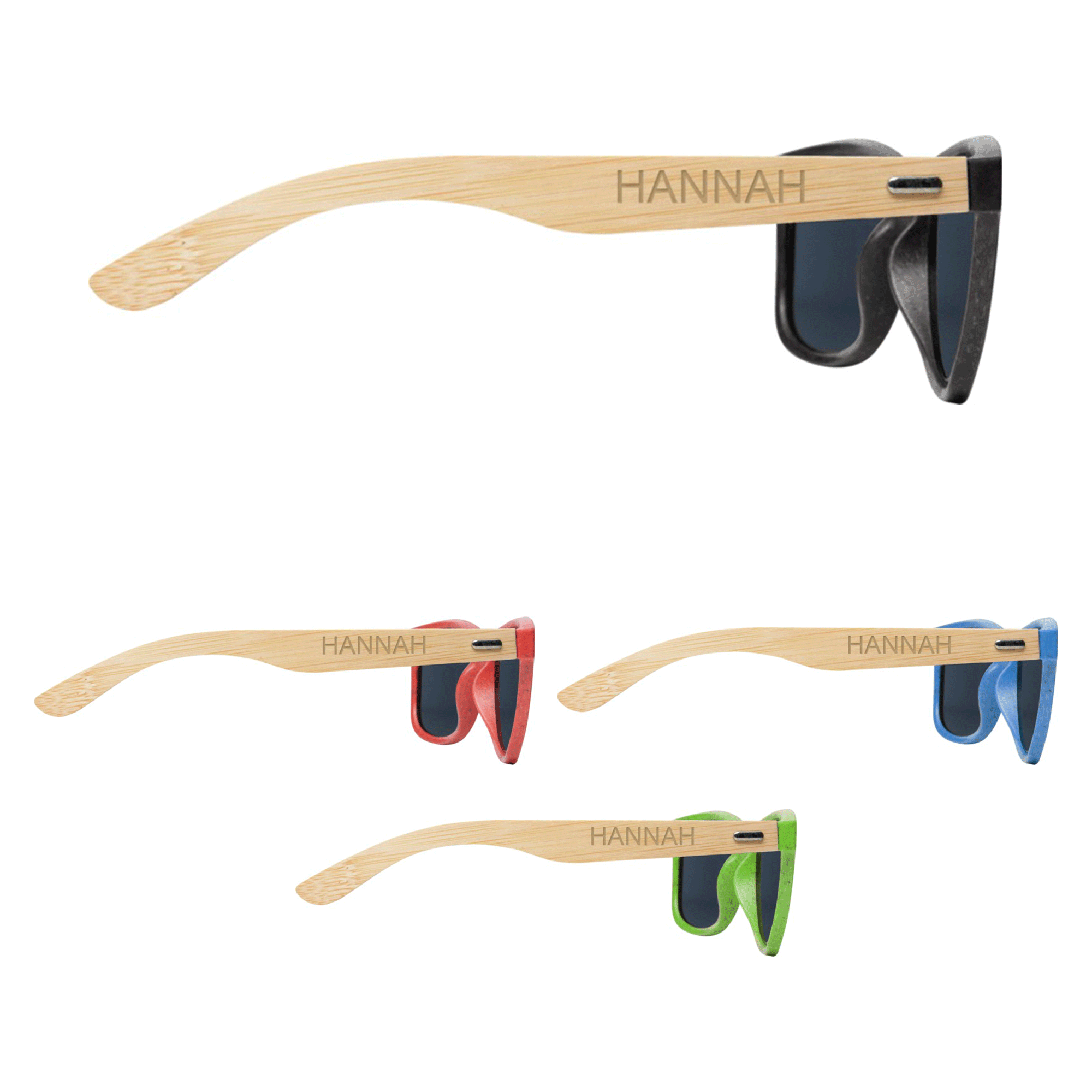 Promotional Engraved Sun Ray Bamboo Sunglasses with Logo | Pens.com