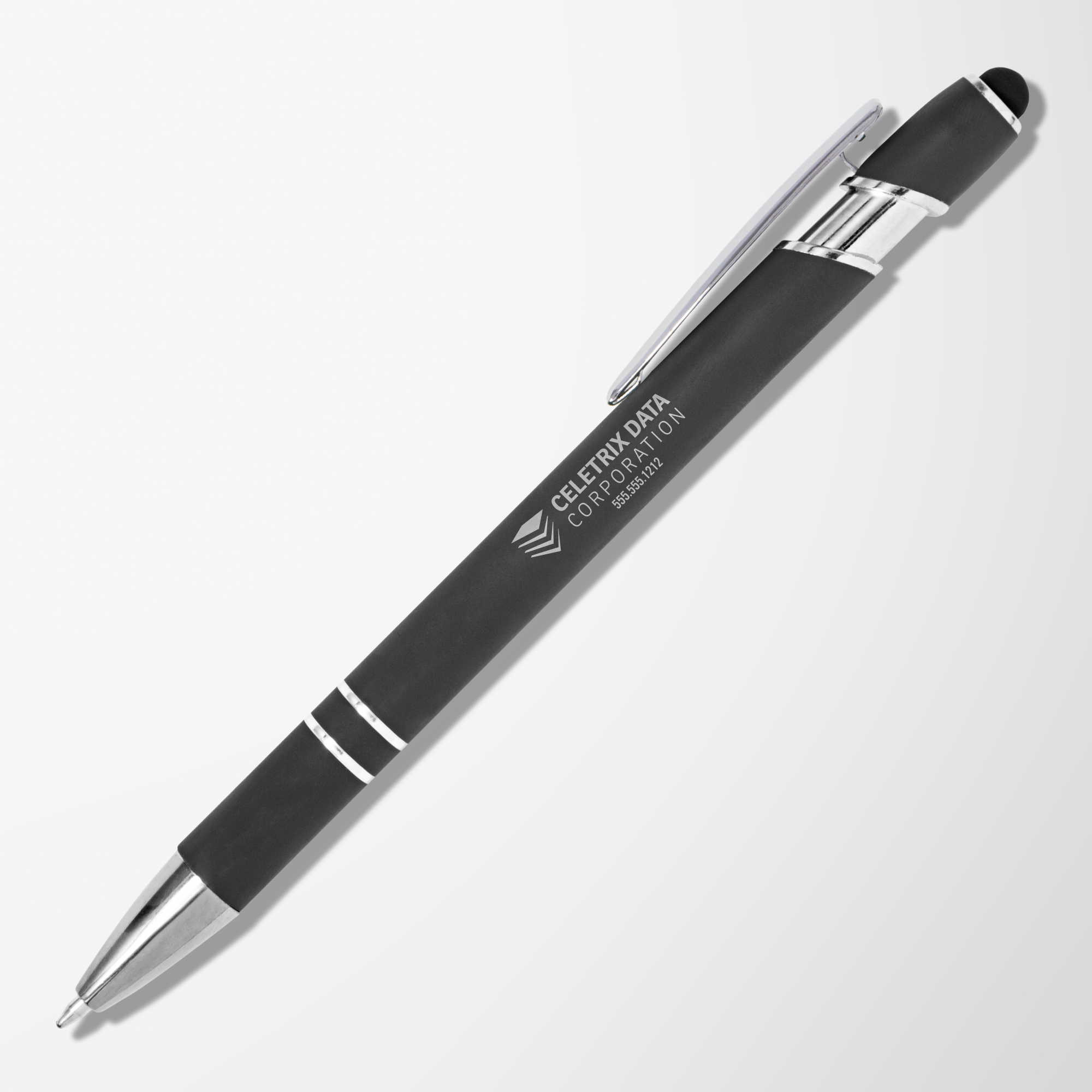 Personalise Alpha Soft Touch Pen With Stylus with Text | Pens.com