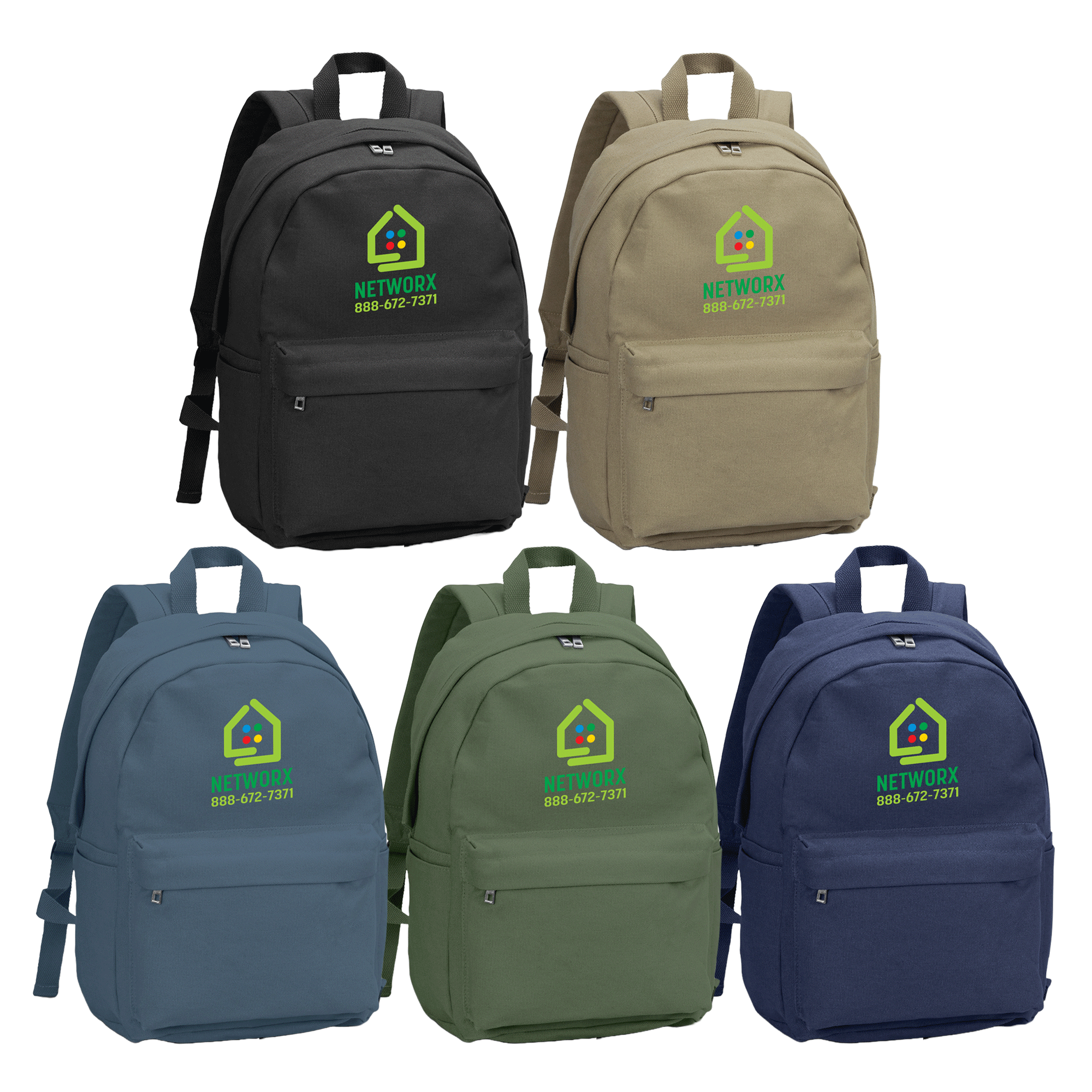 Personalise Cairn Embroidered 450 gsm Cotton Canvas Backpack with Text ...