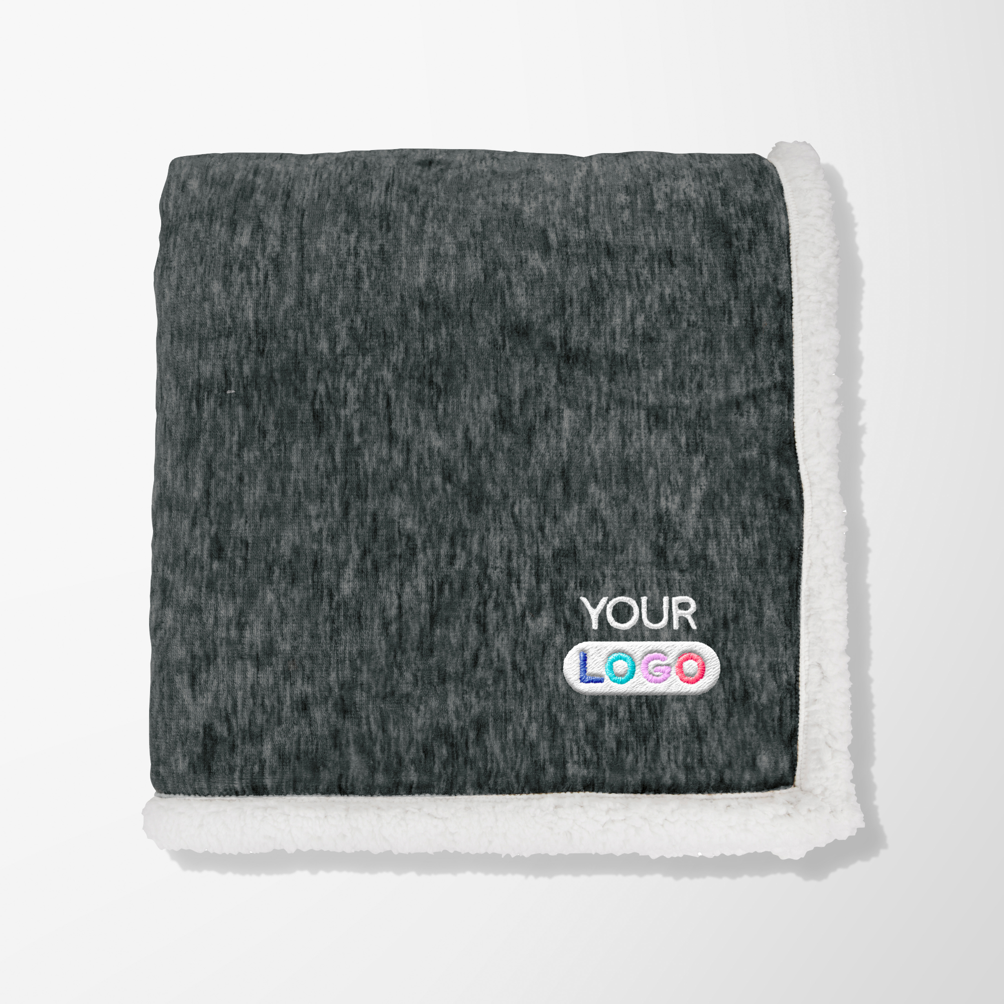 Custom Embroidered Good Value™ Two-Tone Sherpa Blanket | Pens.com