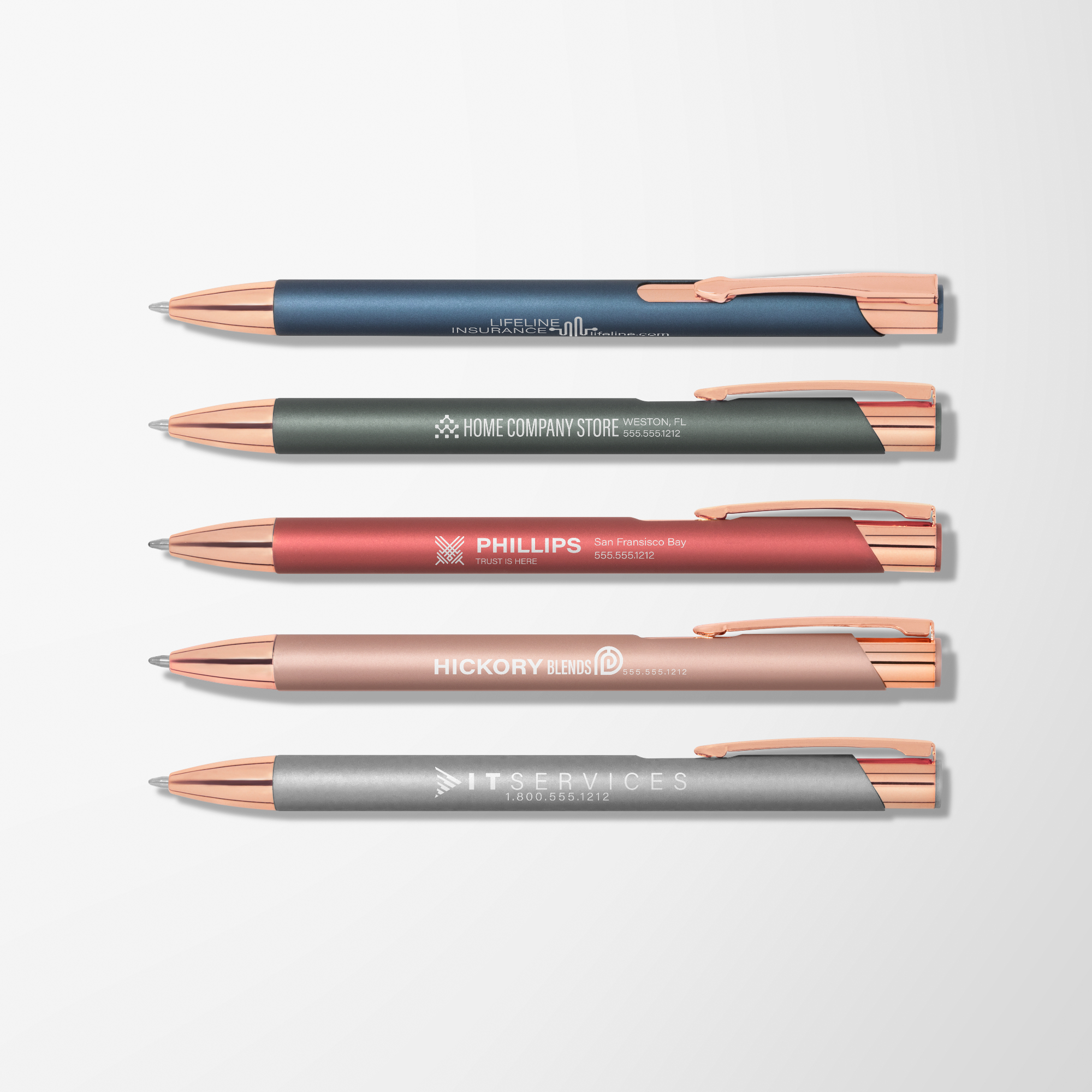Promotional Satin Finish Paragon Pen with Rose Gold Trim | Pens.com
