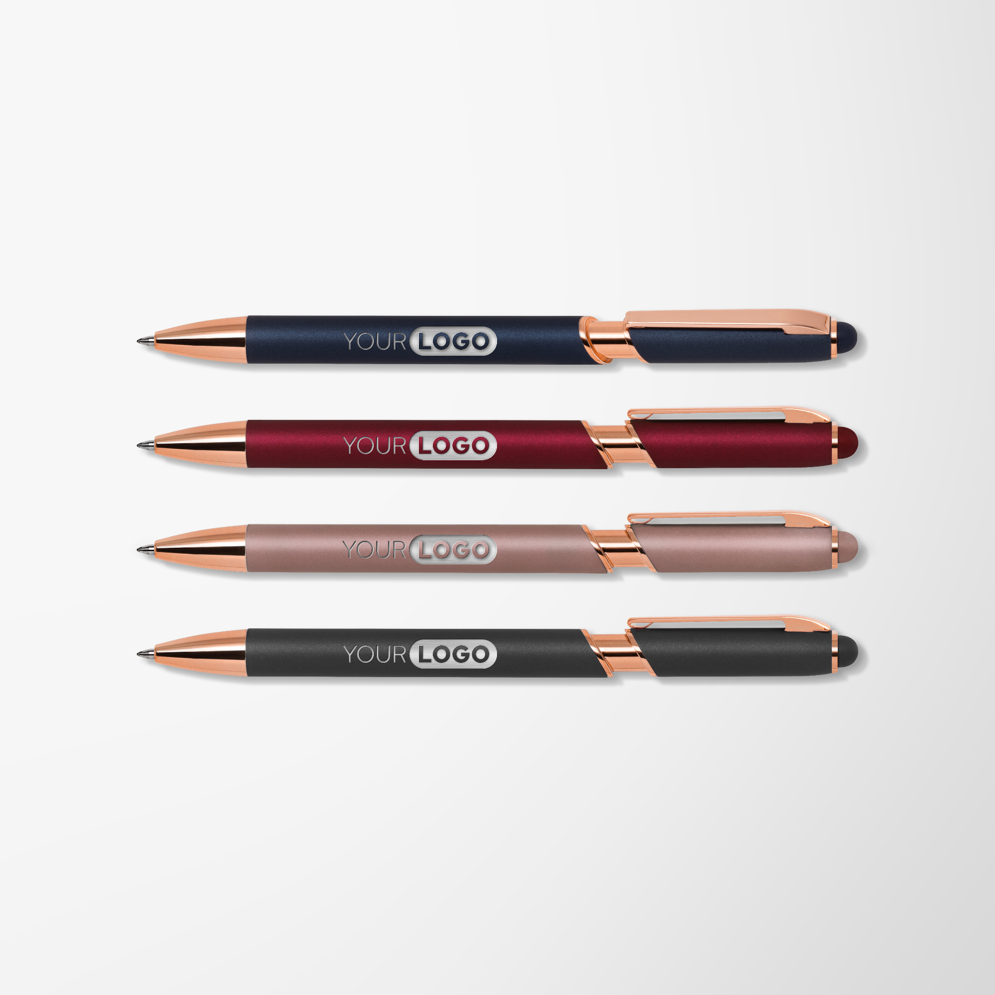 Promotional Sigma Gel Pen with Rose Gold Trim with Logo | Pens.com