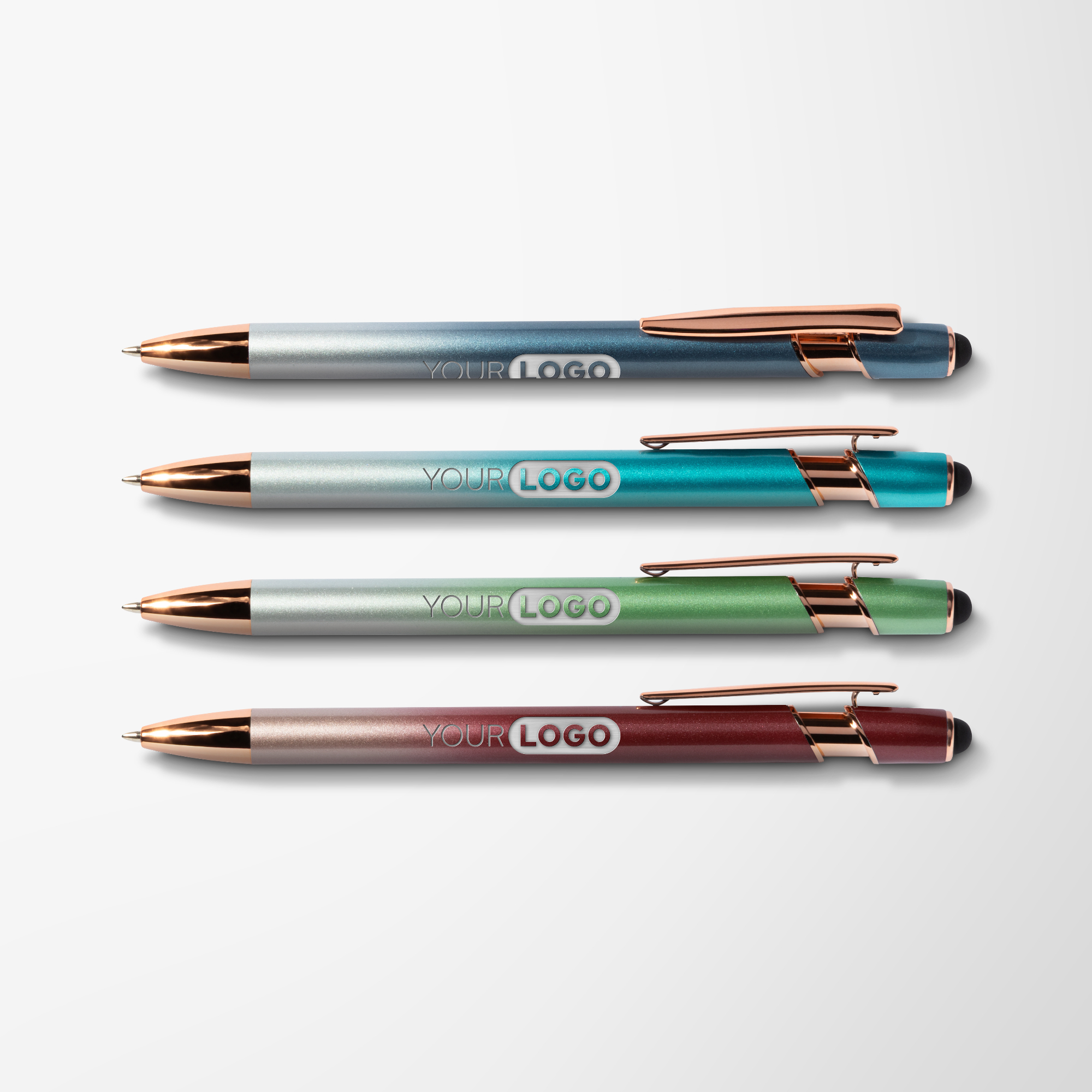 Werbeartikel Alpha Stylus-Kugelschreiber mit Gravur, Metallic-Ombré ...