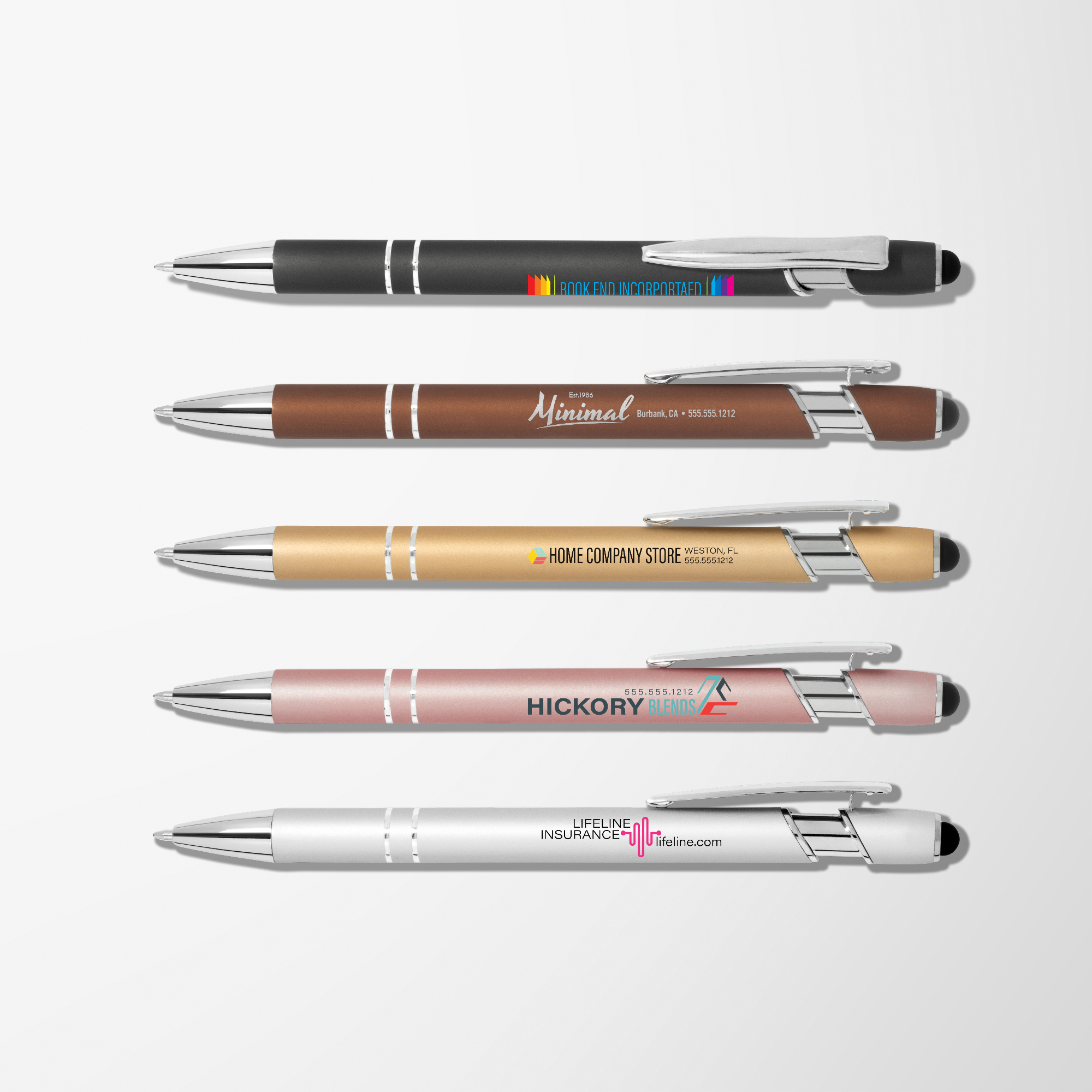 Personalised Mineral Alpha Soft Touch Pen with Stylus | Pens.com