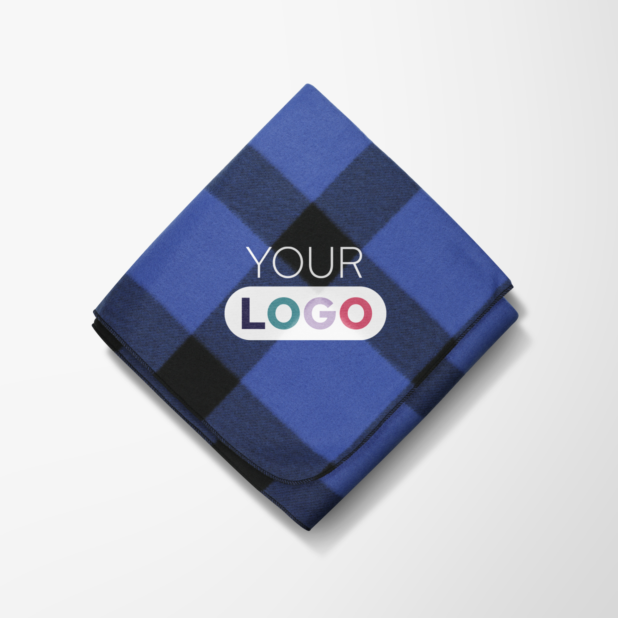 Custom Full Color Buffalo Plaid Fleece Blanket | Pens.com