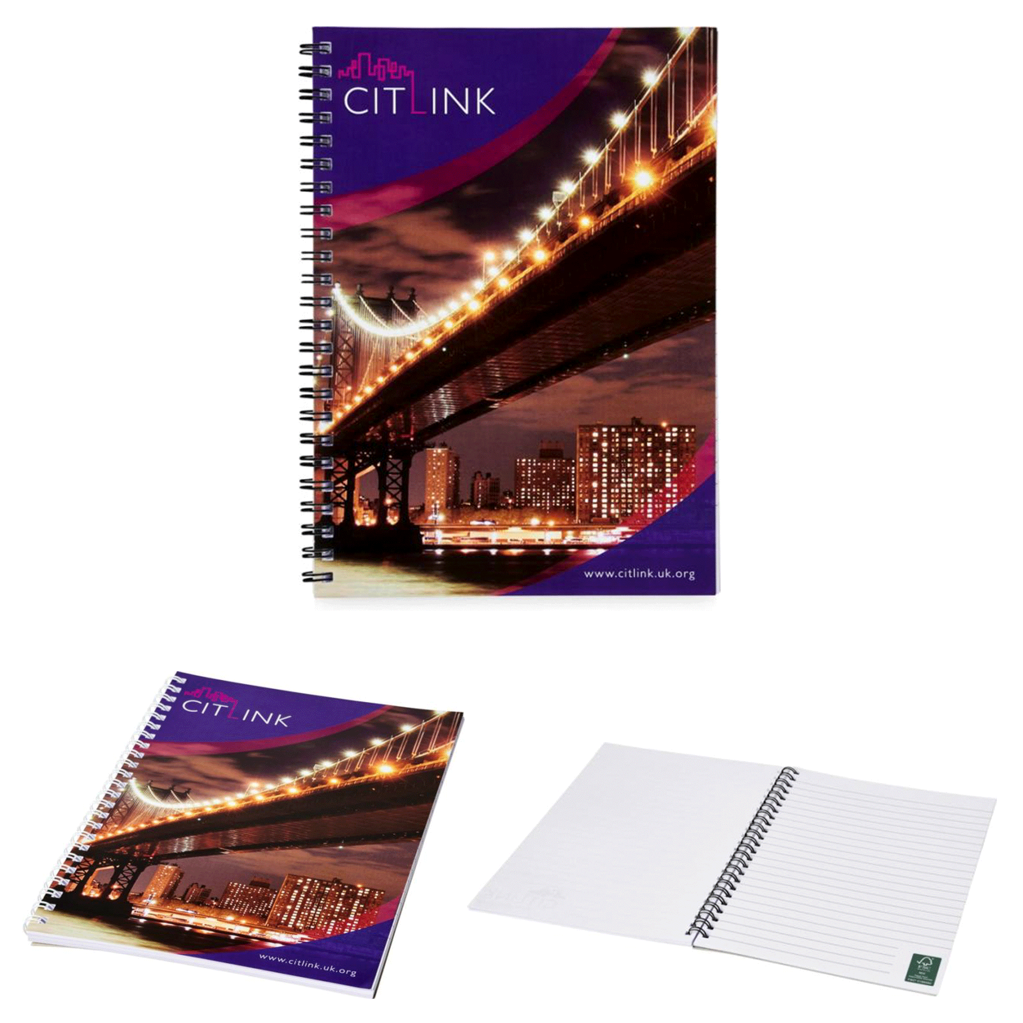 Promotional Desk-Mate® wire-o A5 notebook with Logo | Pens.com