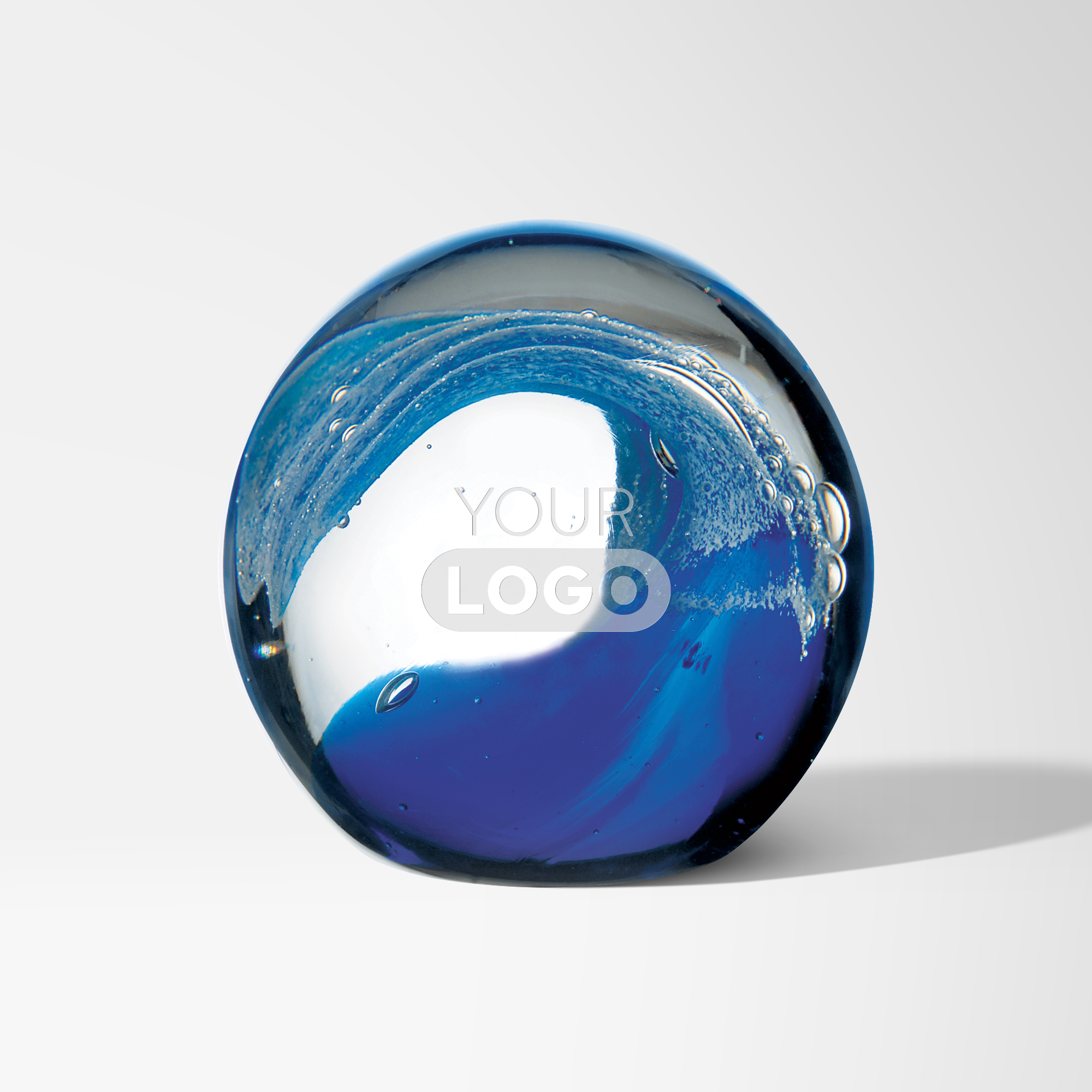 Custom Etched Art Glass Wave Award | Pens.com