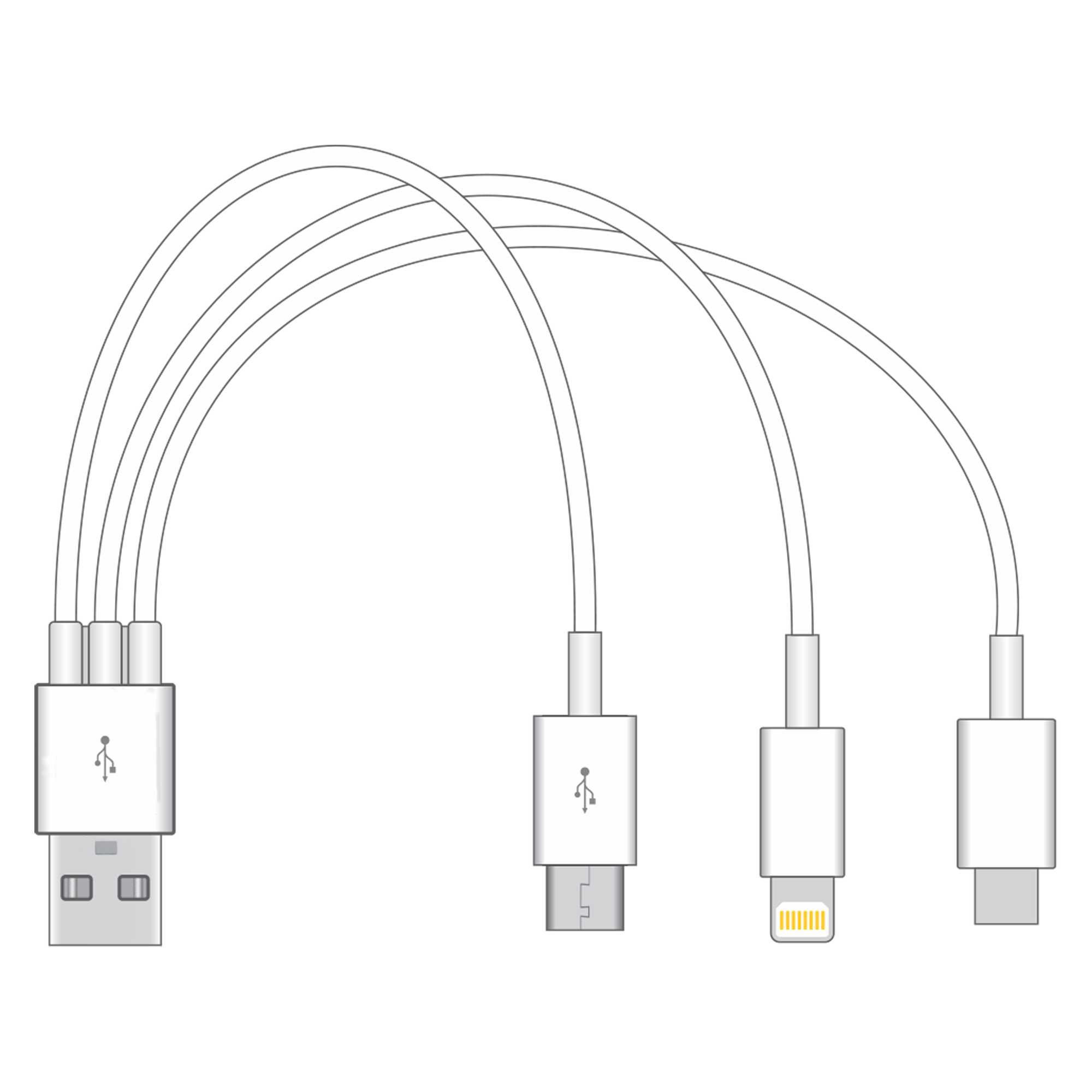 Personalise Triple Connector Cable with Text | Pens.com