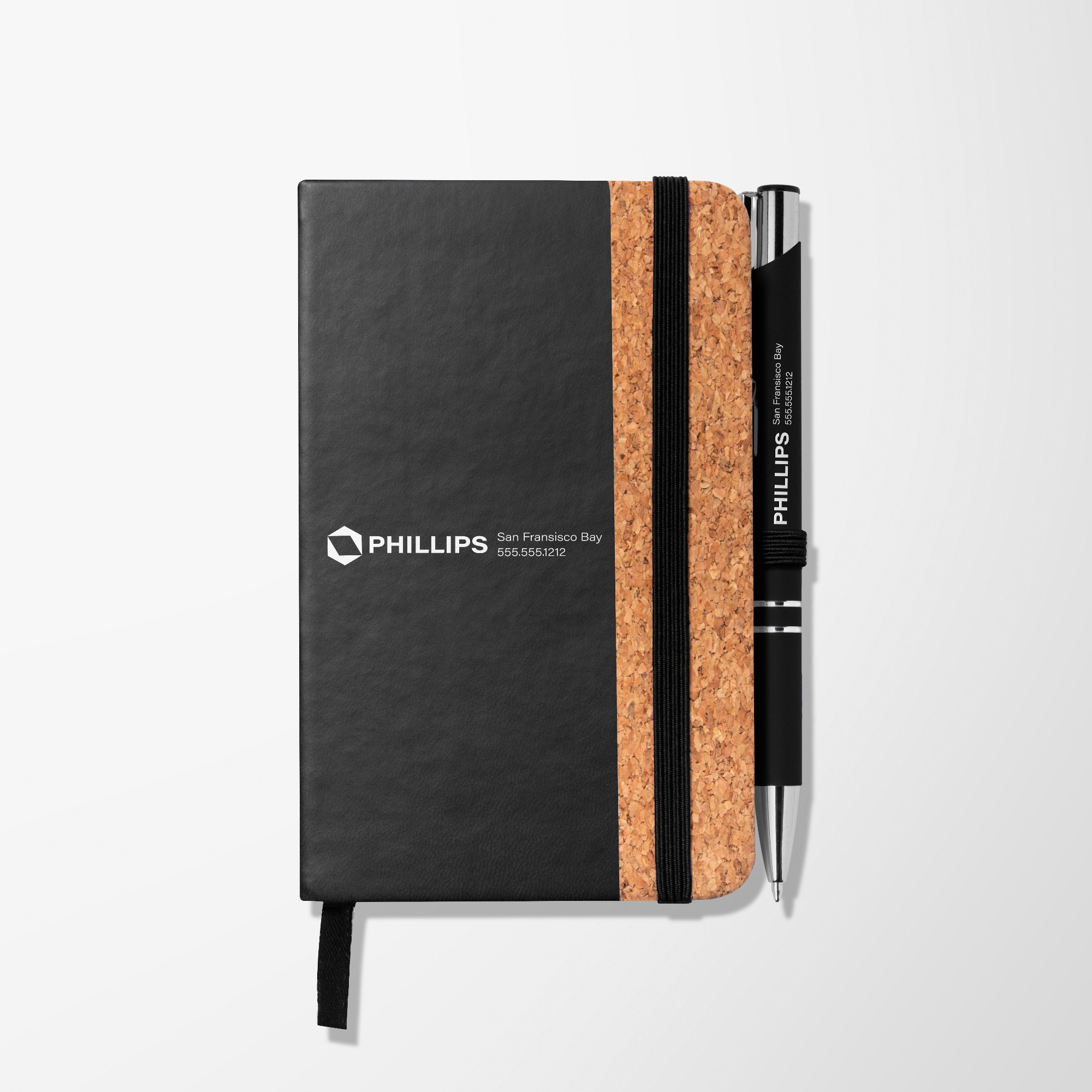 Promotional A6 Cork Hyde Notebook & Paragon Pen with Logo | Pens.com