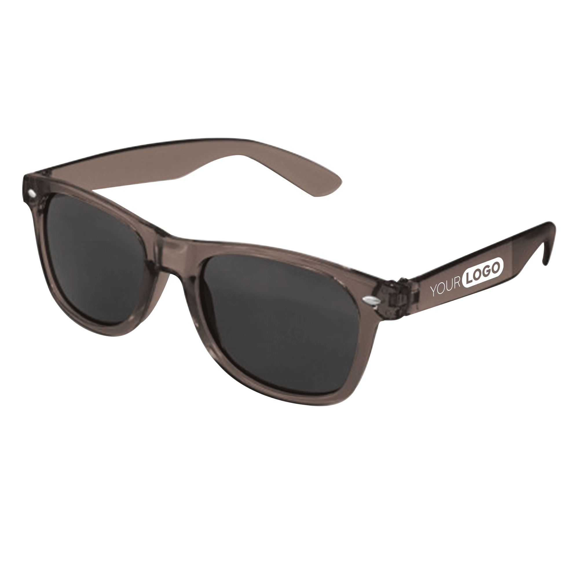 Personalise Malibu Premium Sunglasses - Translucent with Text | Pens.com