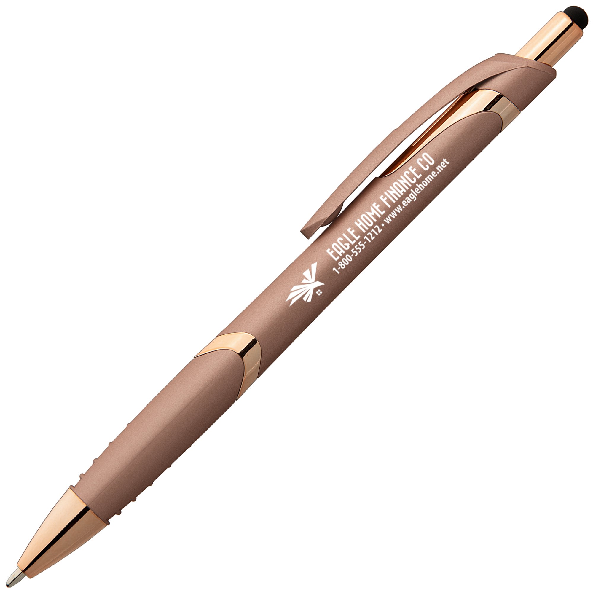 Custom Splendor Stylus Pen with Rose Gold Trim | National Pen