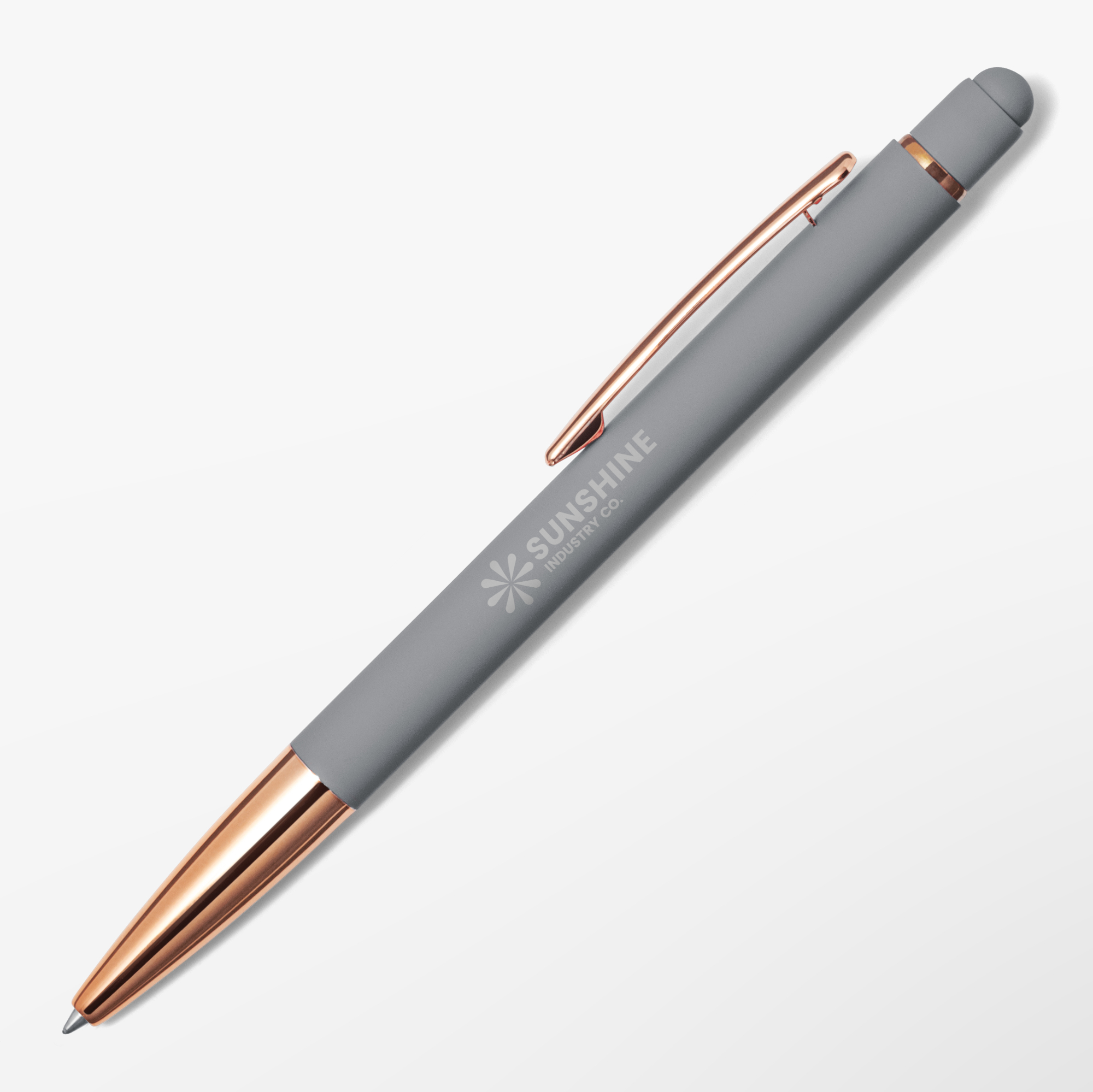 Promotional Engraved Aria Gel Pen with Rose Gold Trim | Pens.com