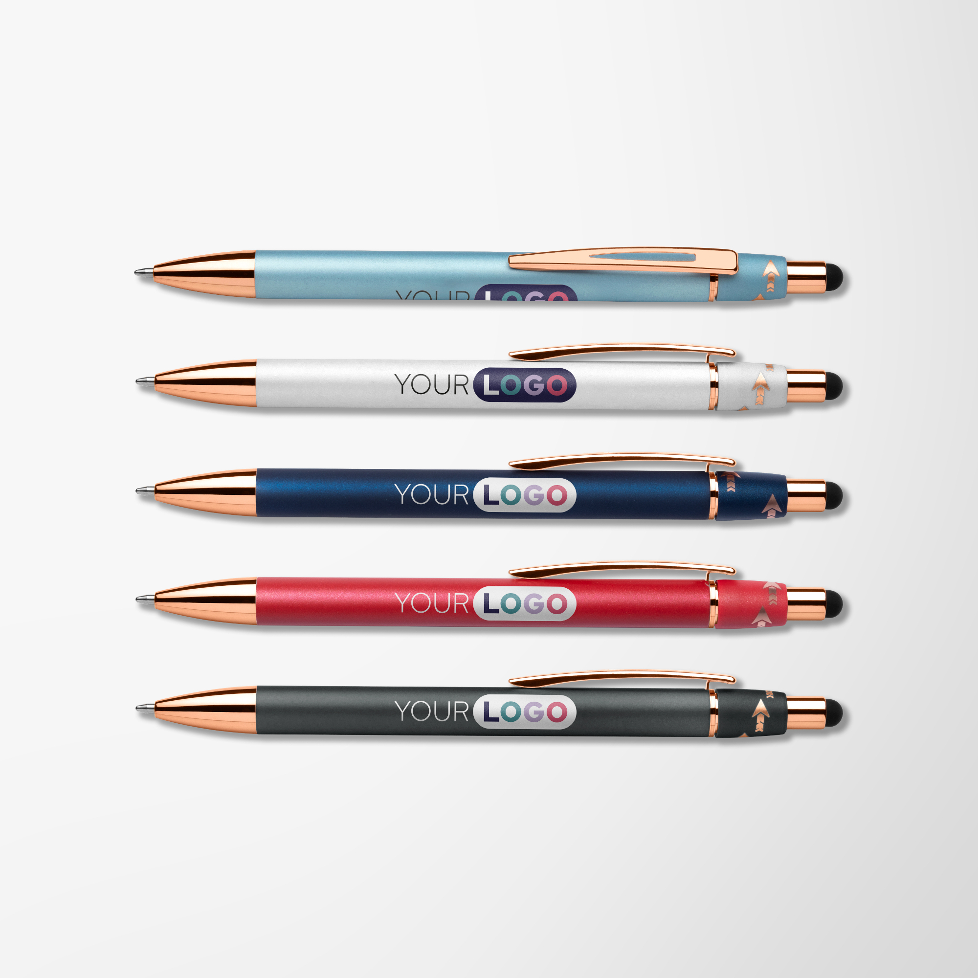 Custom Full Color Pearlized Gyro Fidget Stylus Pen | Pens.com