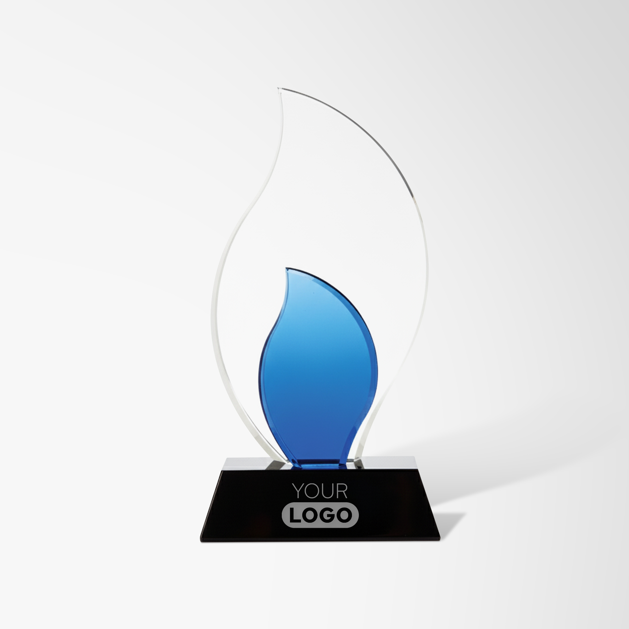 Custom Etched Crystal Trailblazer Flame Award with Glass Base | Pens.com CA