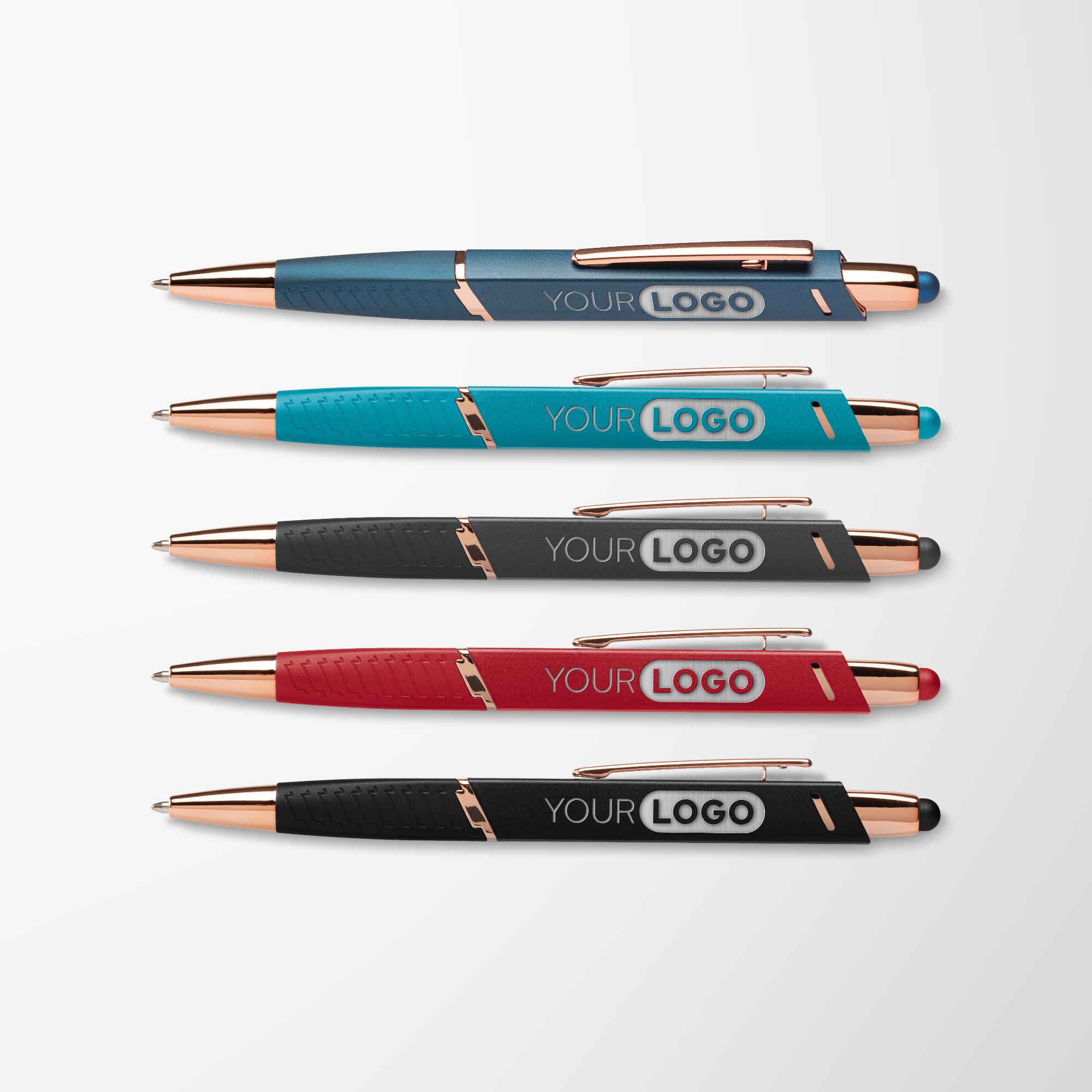 Custom Engraved Soft Touch Enzo Rectangular Stylus Pen | Pens.com