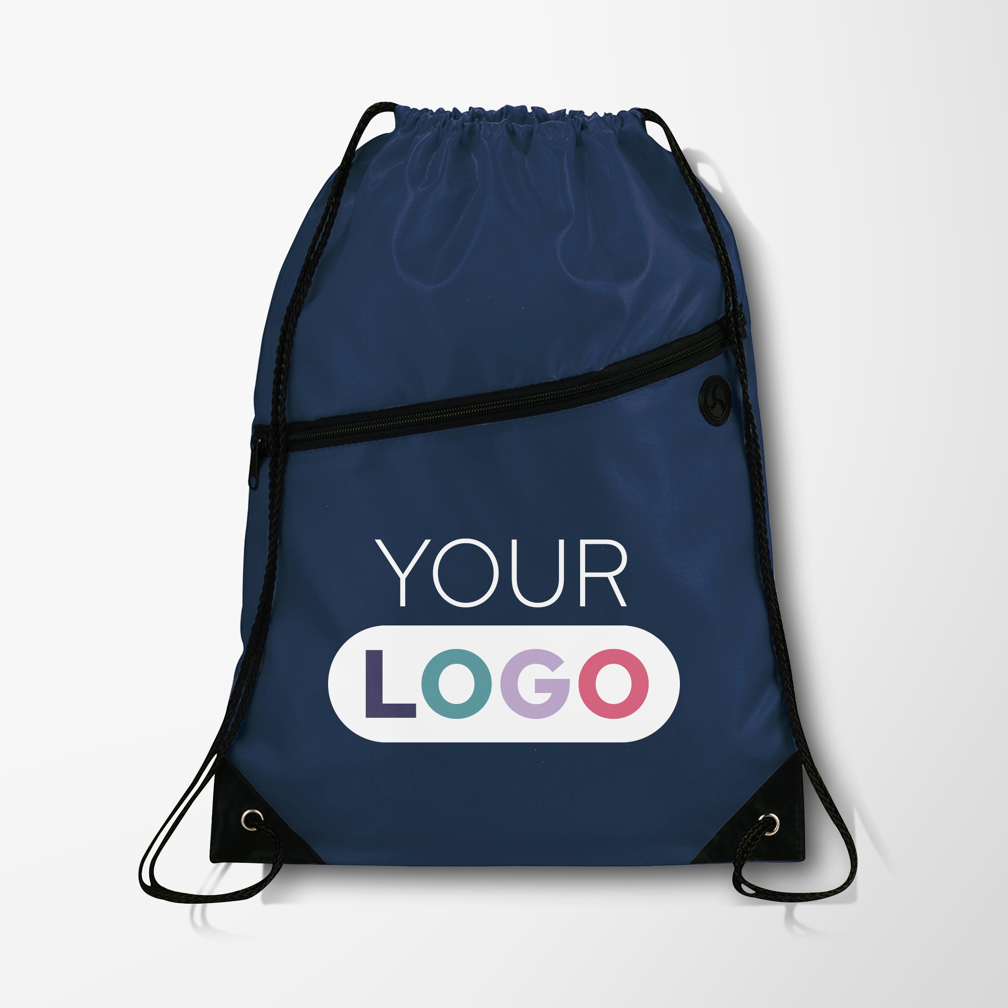 Personalise Full Colour Robin Polyester Drawstring Bag with Text | Pens.com